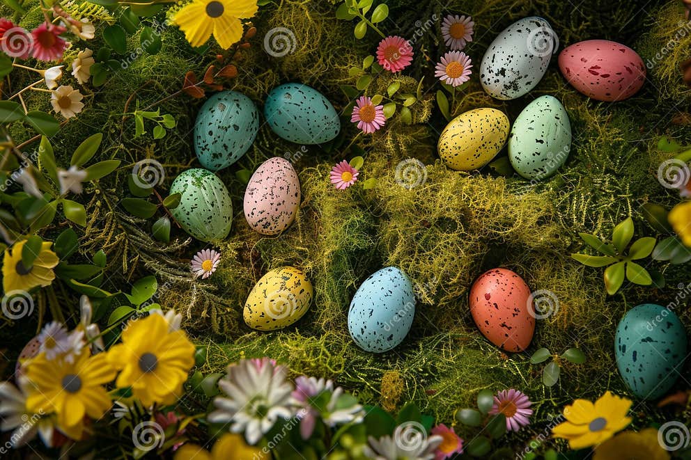 Happy Easter Computer Design Eggs Festive Basket. White Trademark Bunny ...