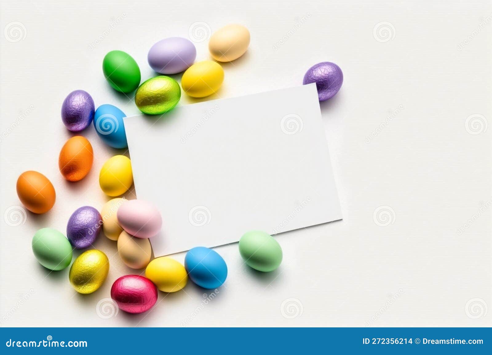 Happy Easter Concept with Easter Eggs. Easter Card with Copy Space ...