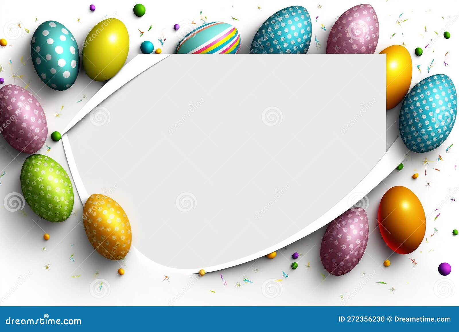 Happy Easter Concept with Easter Eggs. Easter Card with Copy Space ...