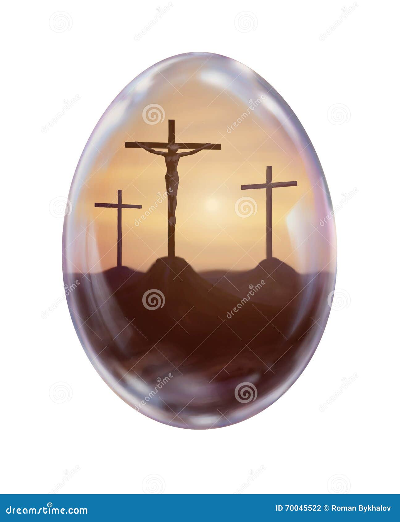 Happy Easter Crucifixion stock illustration. Illustration of color ...