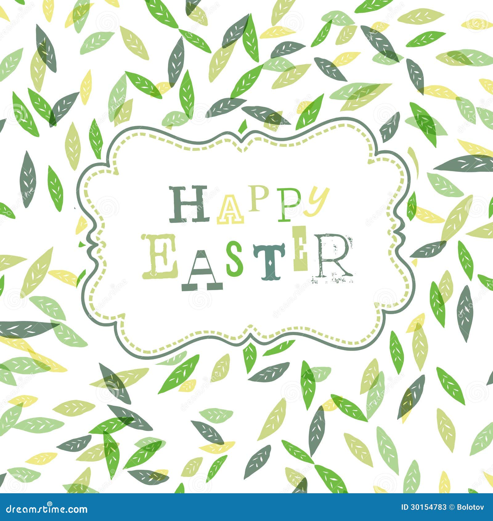 Happy Easter. Cute Greeting Card Template, Stock Vector - Illustration ...