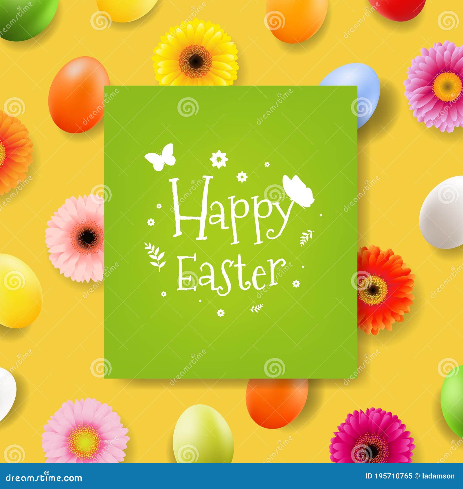 Happy Easter Day Banner stock vector. Illustration of season - 195710765