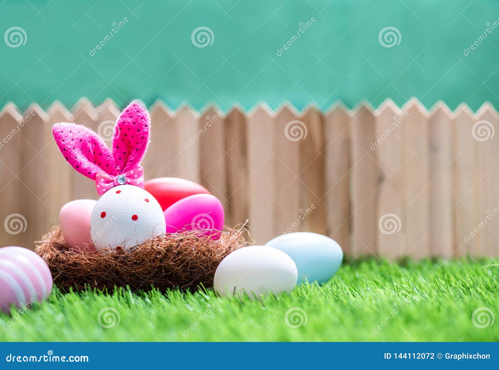 Happy Easter Day, Bunny and Egg for Celebrate in April. Stock Photo ...