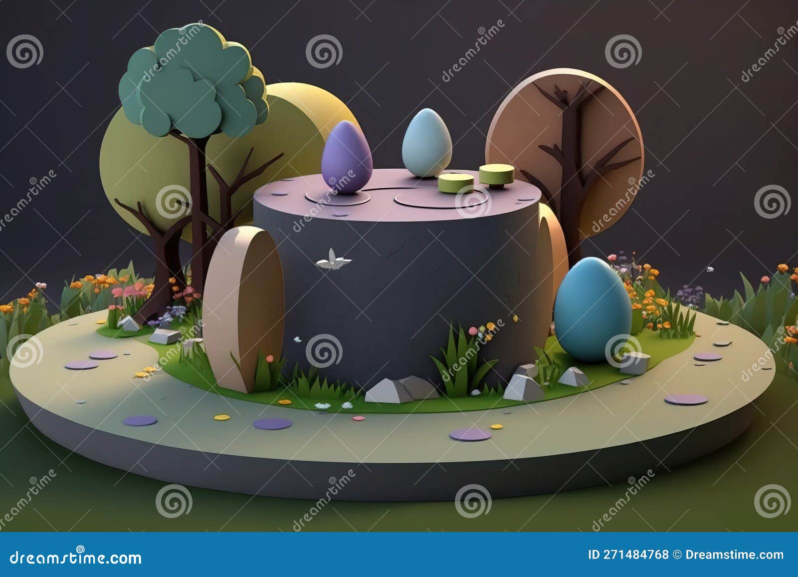 Happy Easter Day, 3d Easter Eggs Podium with Geometry Platform for ...