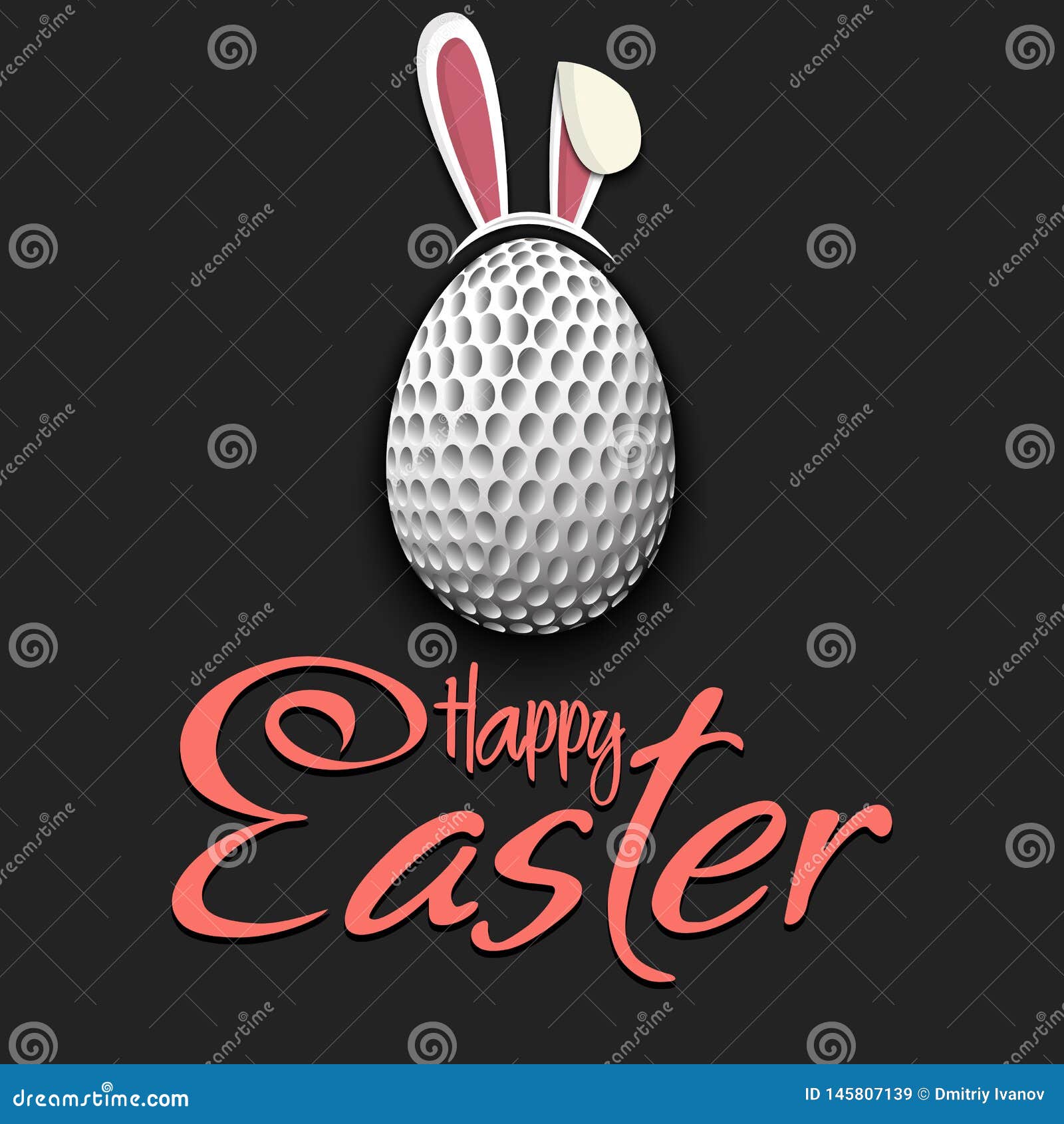 Happy Easter. Golf Ball in the Form of a Egg Stock Vector ...