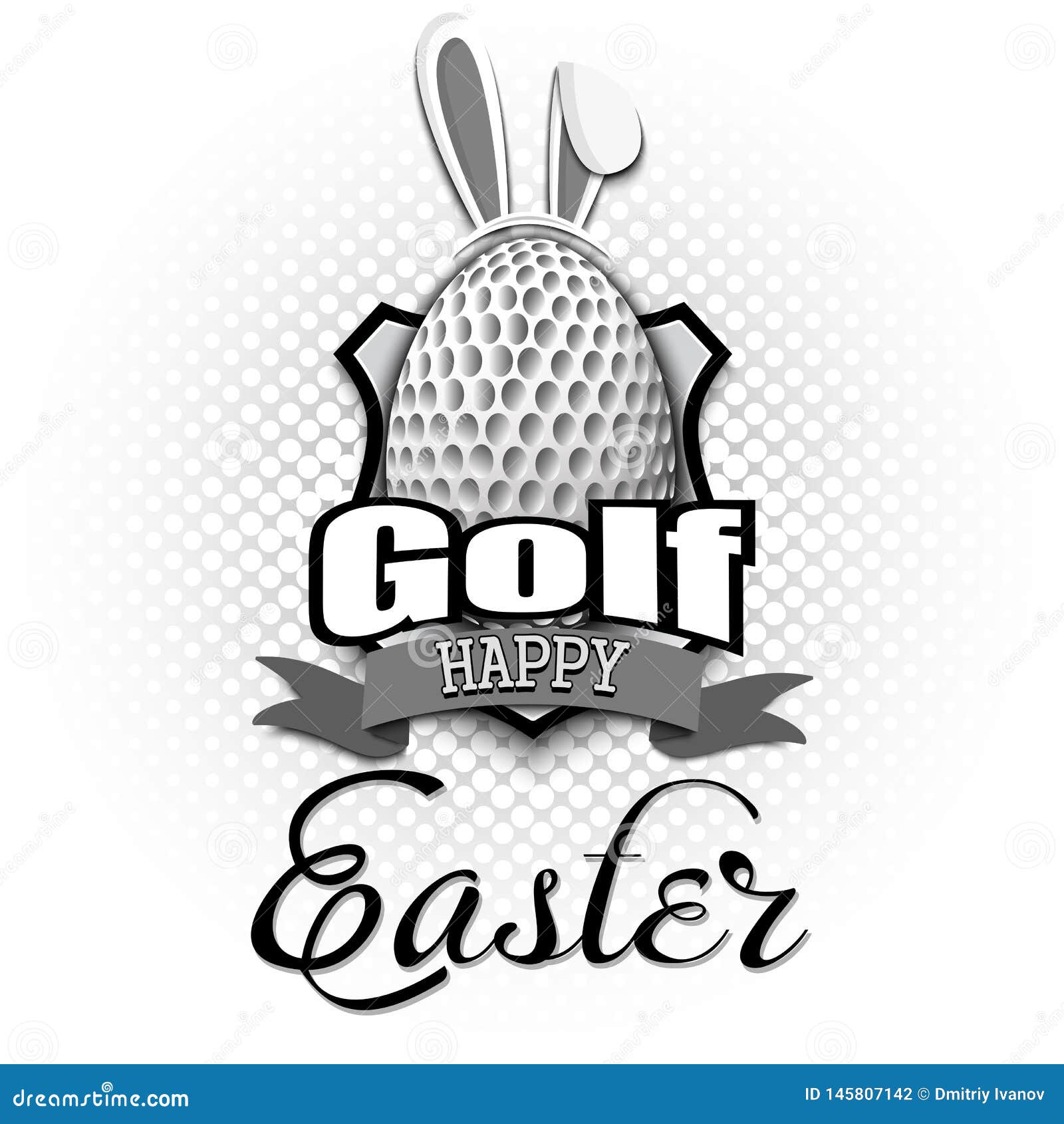 Happy Easter. Golf Ball in the Form of a Egg Stock Vector ...