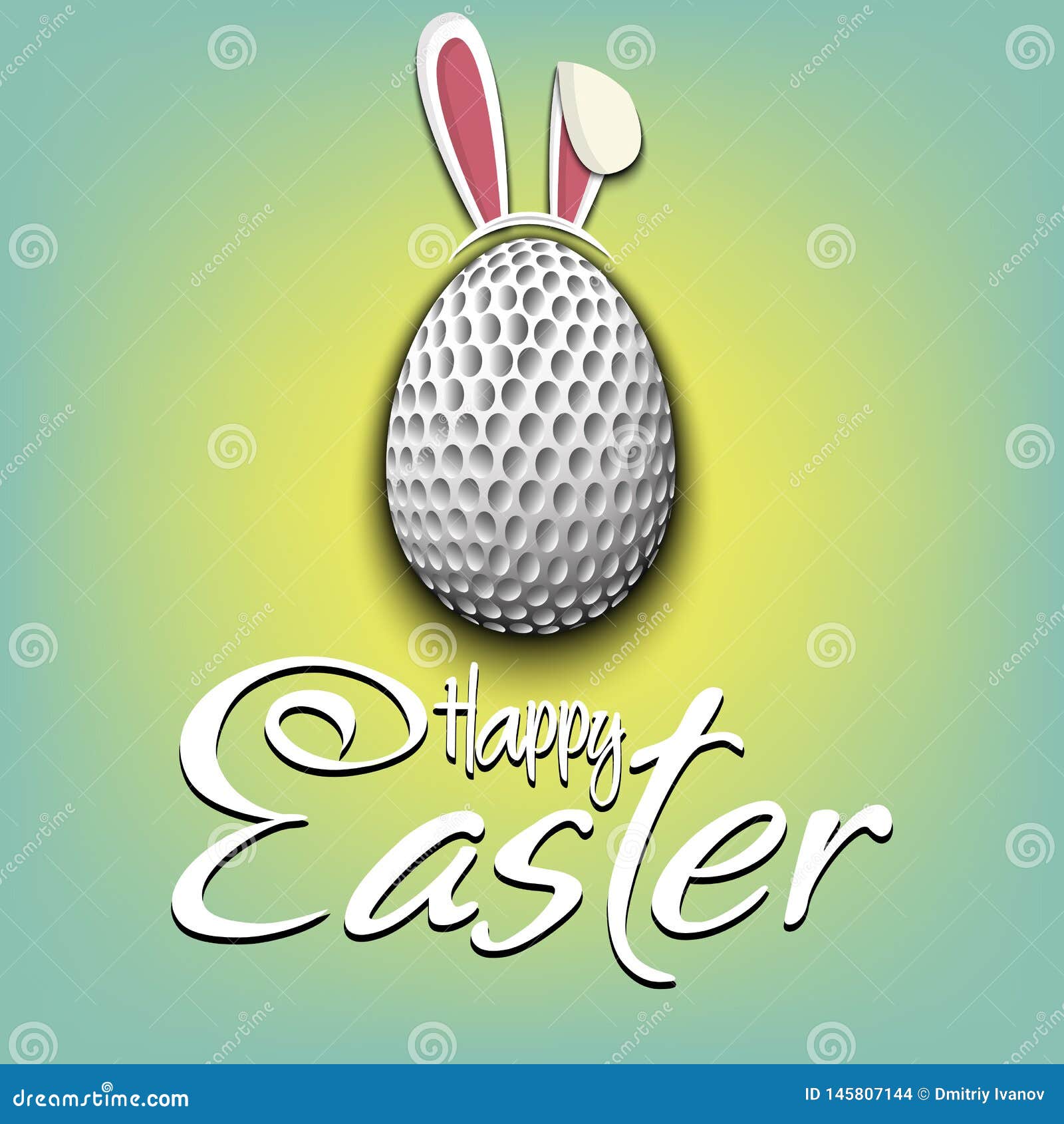 Happy Easter. Golf Ball in the Form of a Egg Stock Vector ...