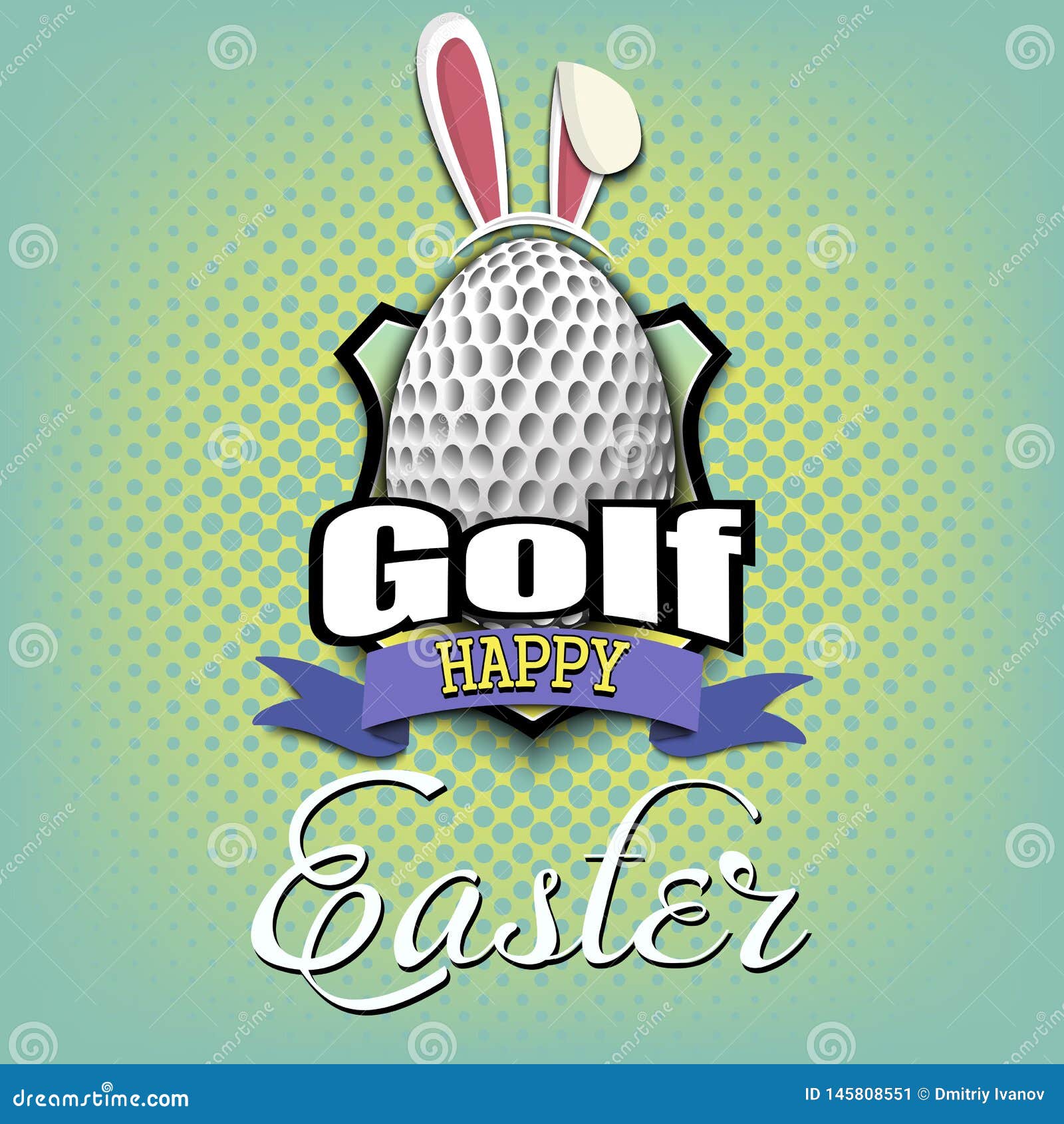 Happy Easter. Golf Ball in the Form of a Egg Stock Vector ...