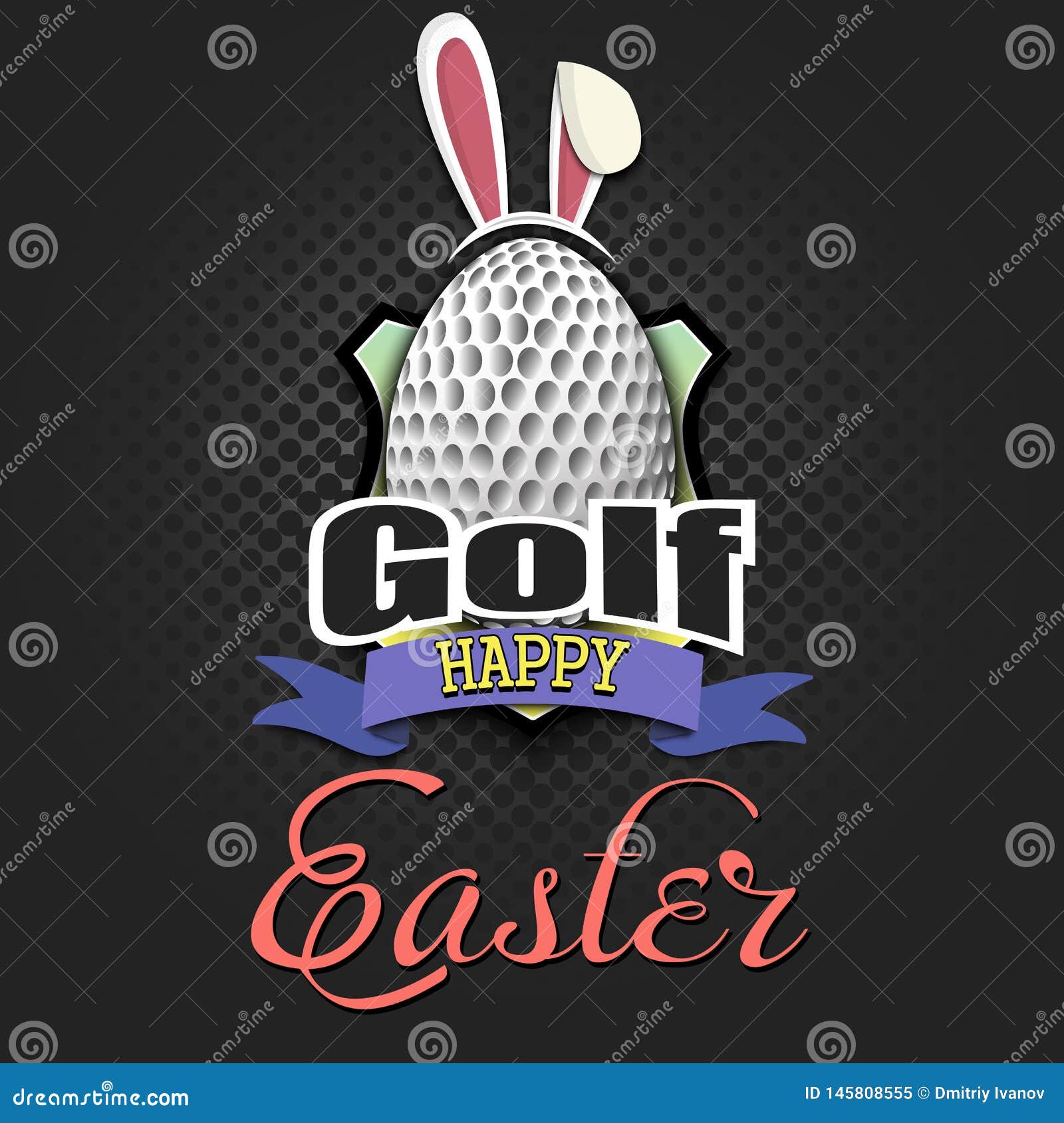 Happy Easter. Golf Ball in the Form of a Egg Stock Vector ...
