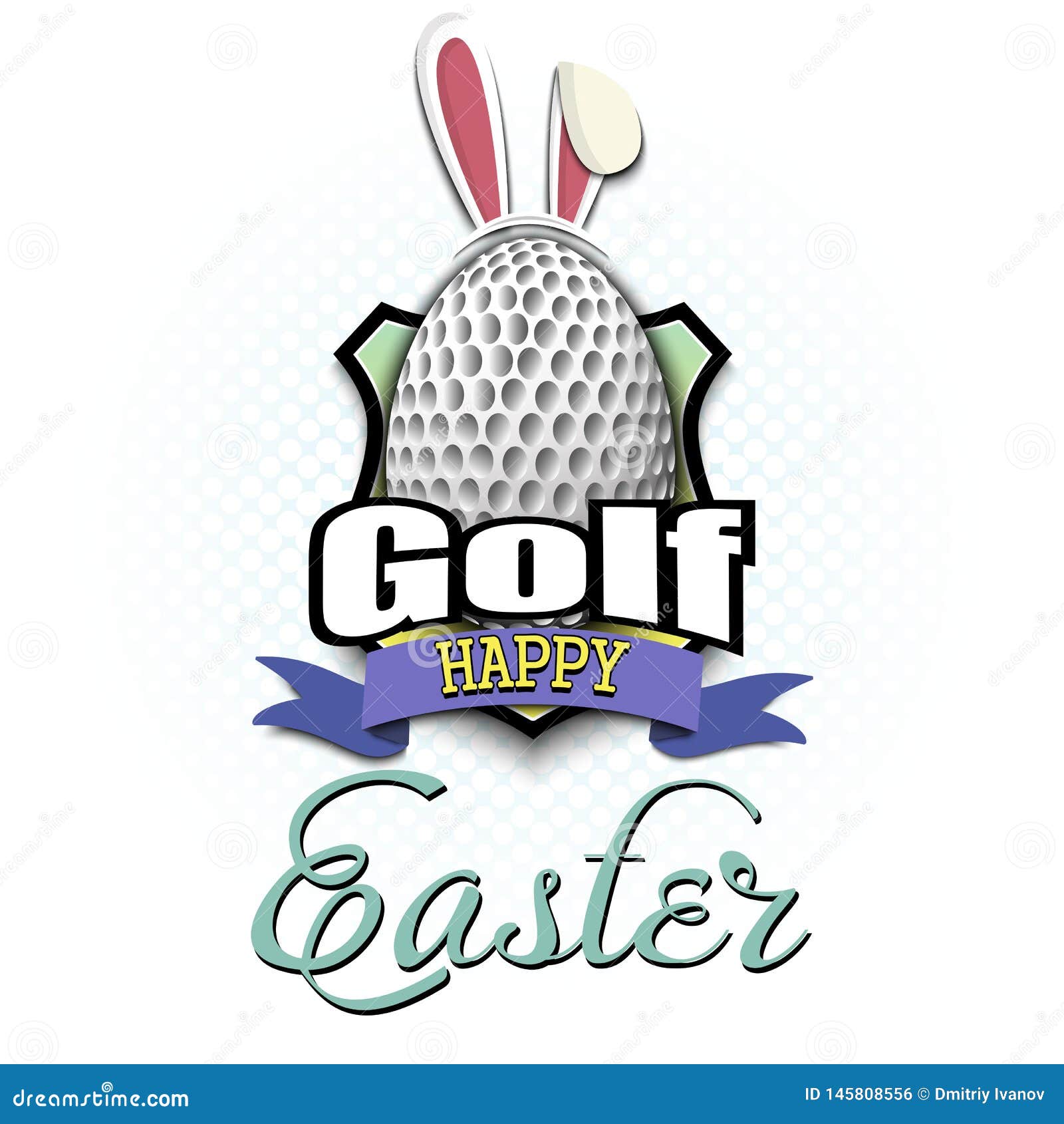 Happy Easter. Golf Ball in the Form of a Egg Stock Vector ...