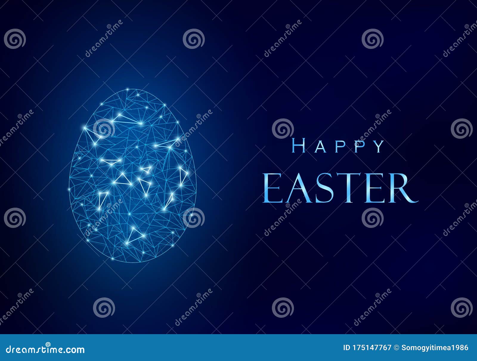 Happy Easter Design with Egg from Polygon Mesh. Stock Vector ...