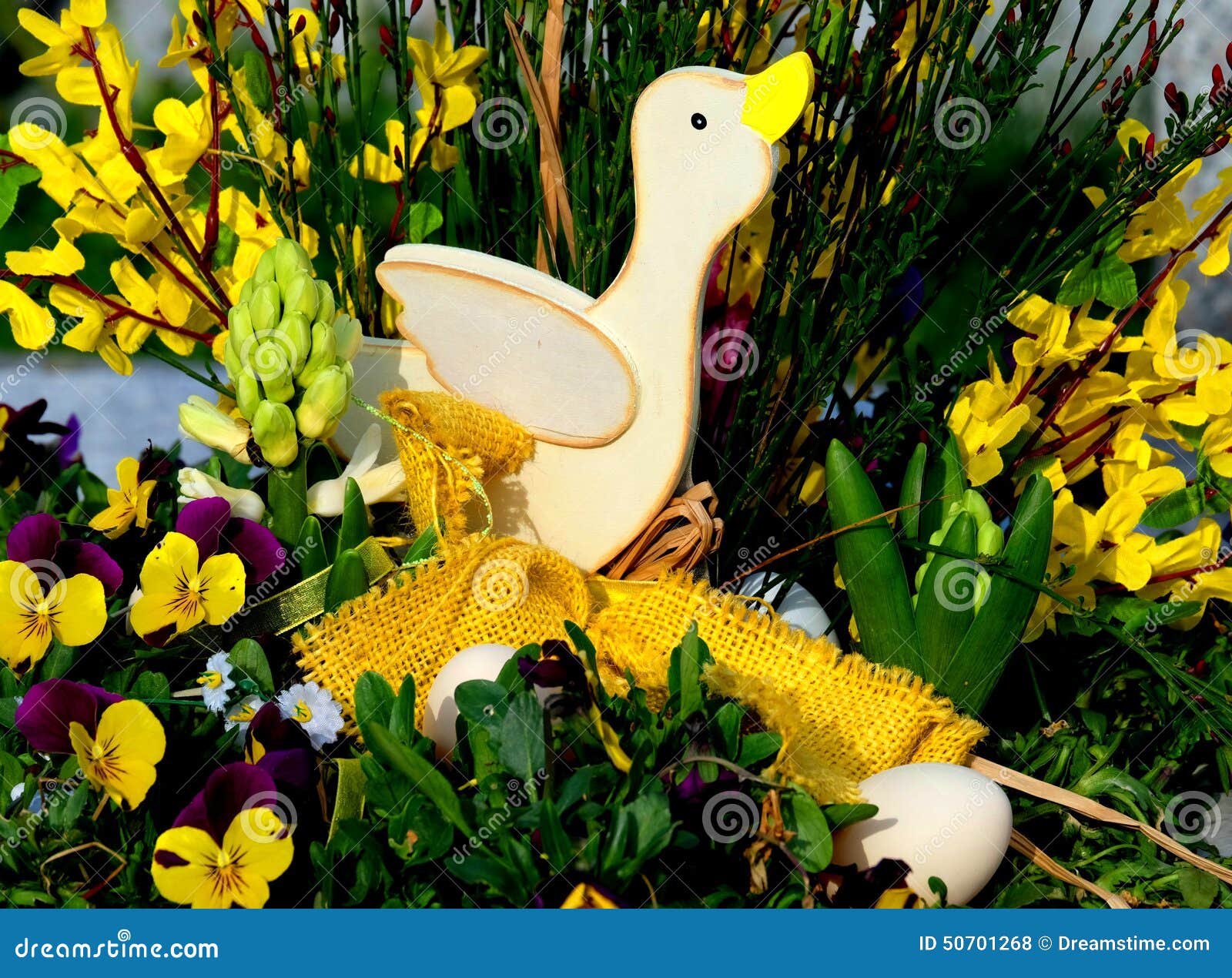 Happy Easter Duckling stock photo. Image of flower, floral - 50701268