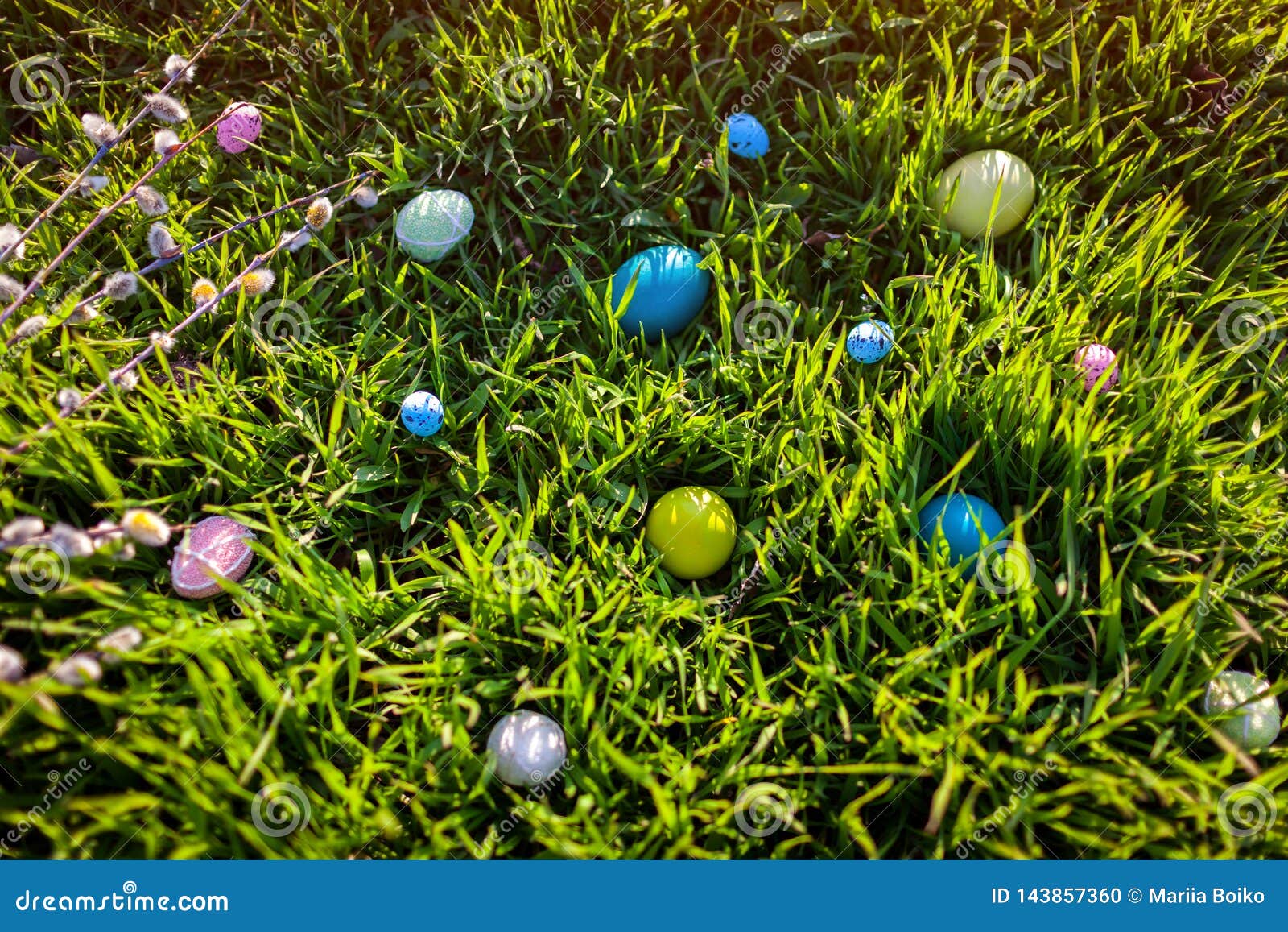 Happy Easter. Easter Eggs Hidden in Spring Grass Stock Photo - Image of abstract, greeting ...