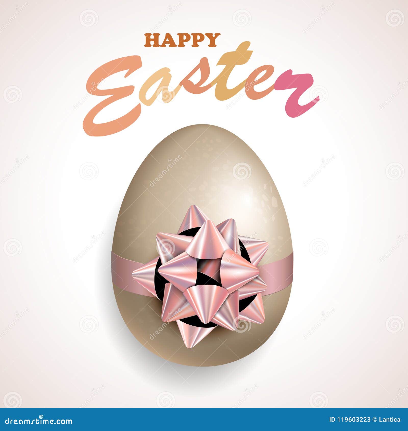 Happy Easter Egg with Bow stock vector. Illustration of group - 119603223