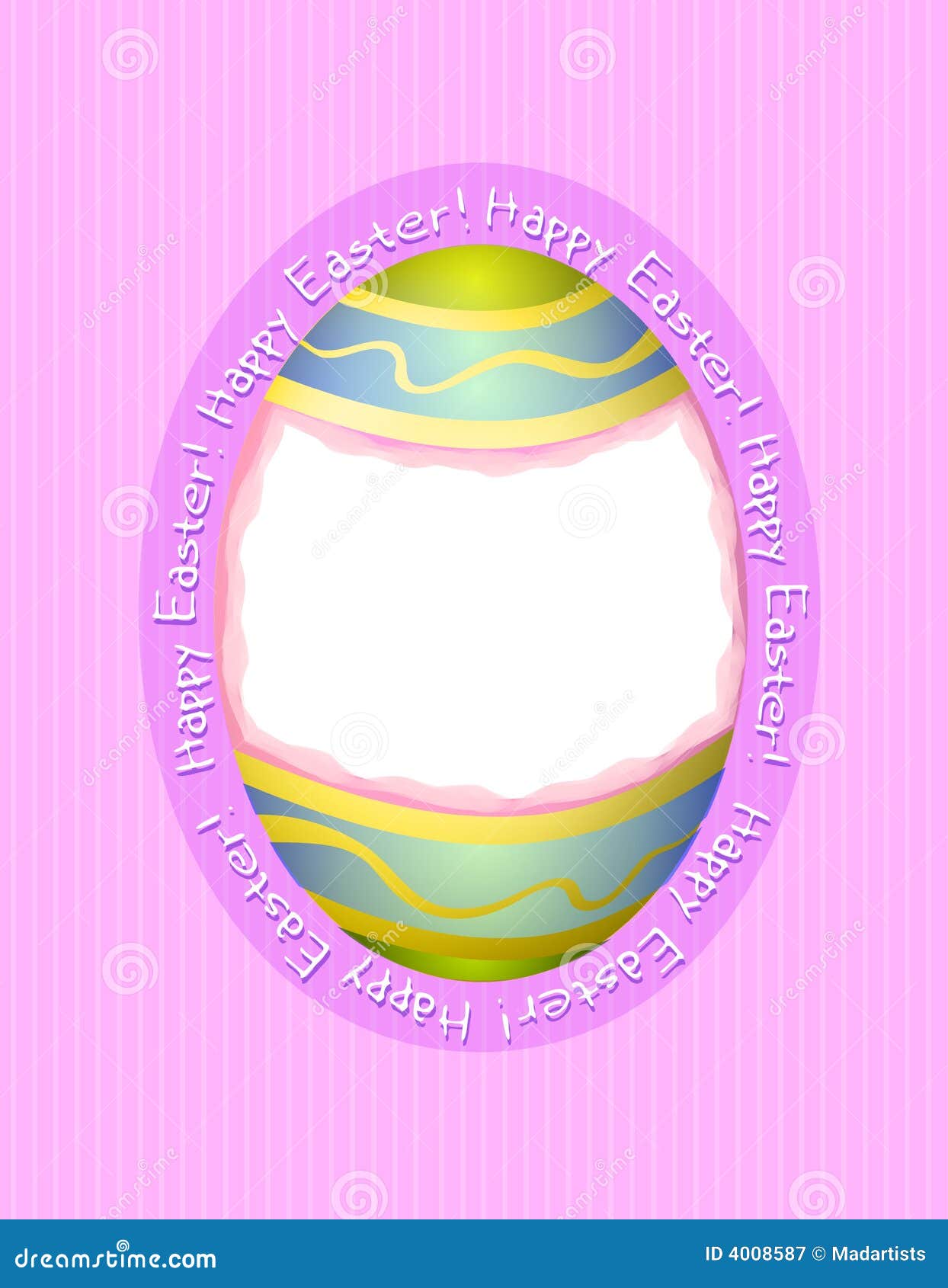 Happy Easter Egg Card Picture Frame Stock Illustration - Illustration ...