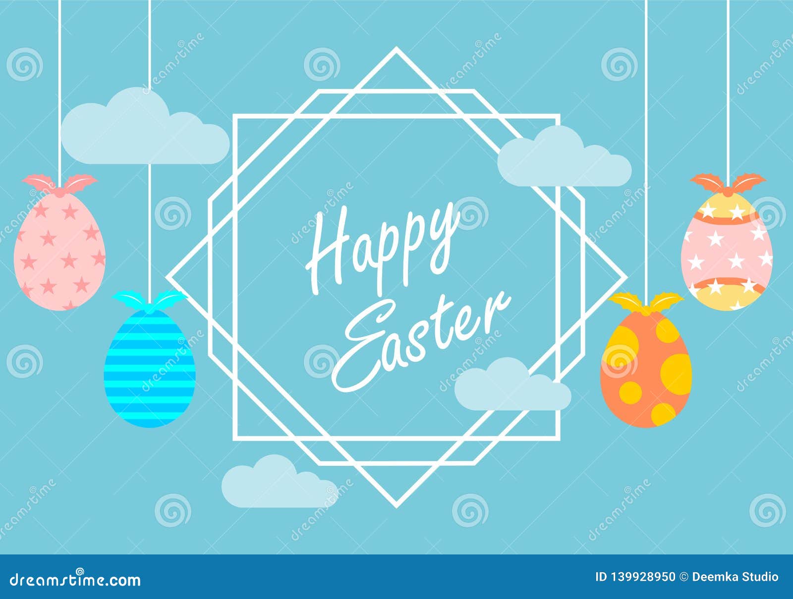 Happy Easter, Egg Colorful Logo Vector Stock Illustration ...