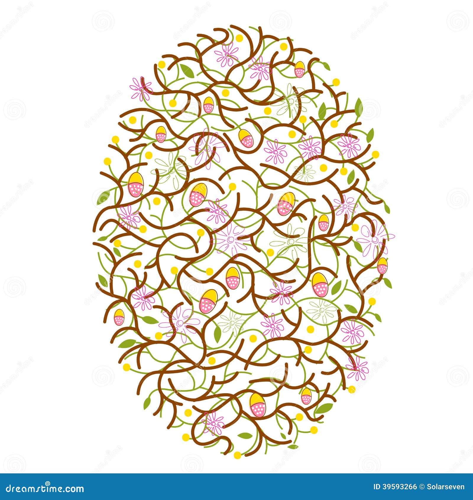 Happy Easter Egg Floral stock vector. Illustration of event - 39593266