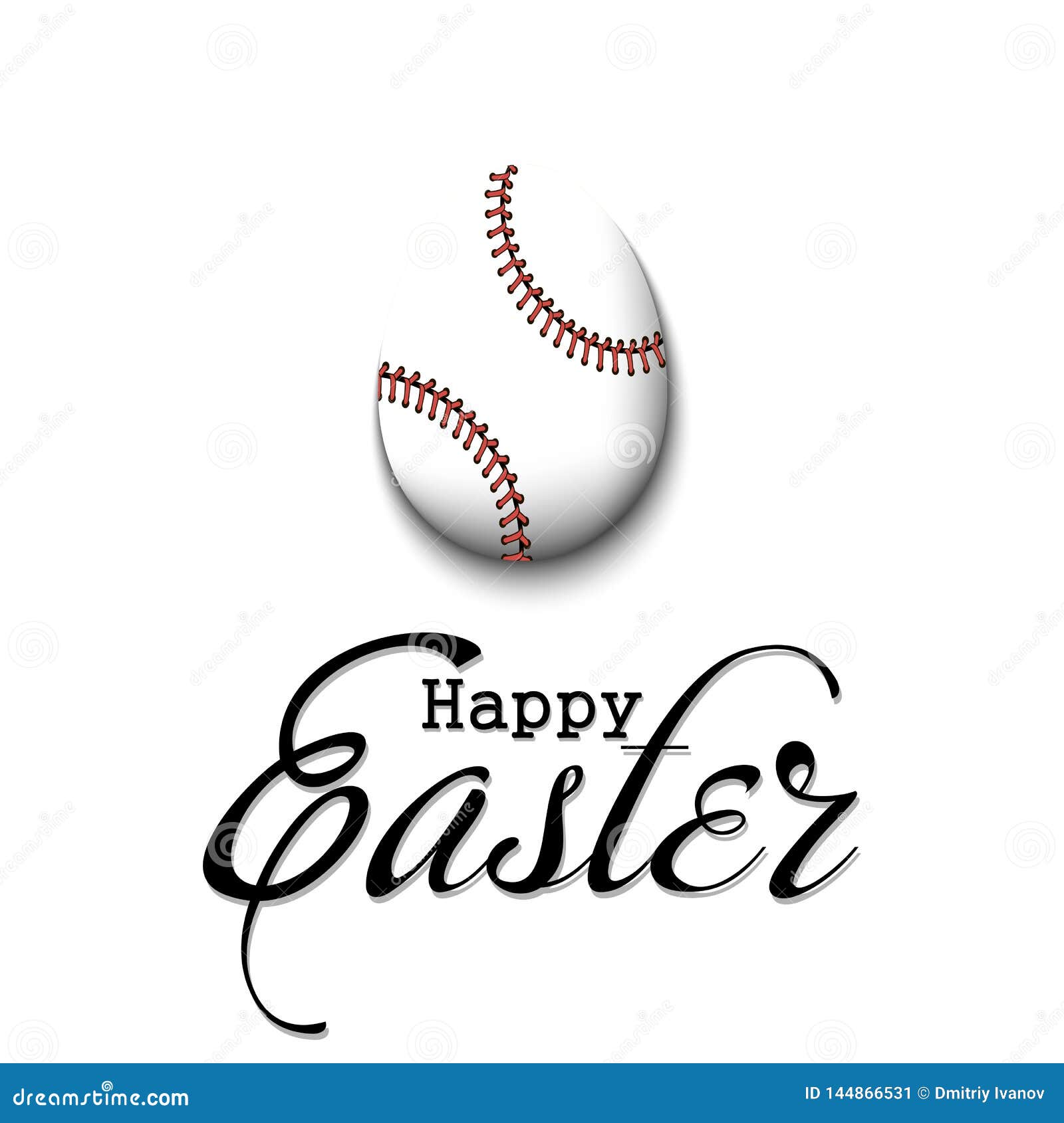 Happy Easter. Egg in the Form of a Baseball Ball Stock Vector ...