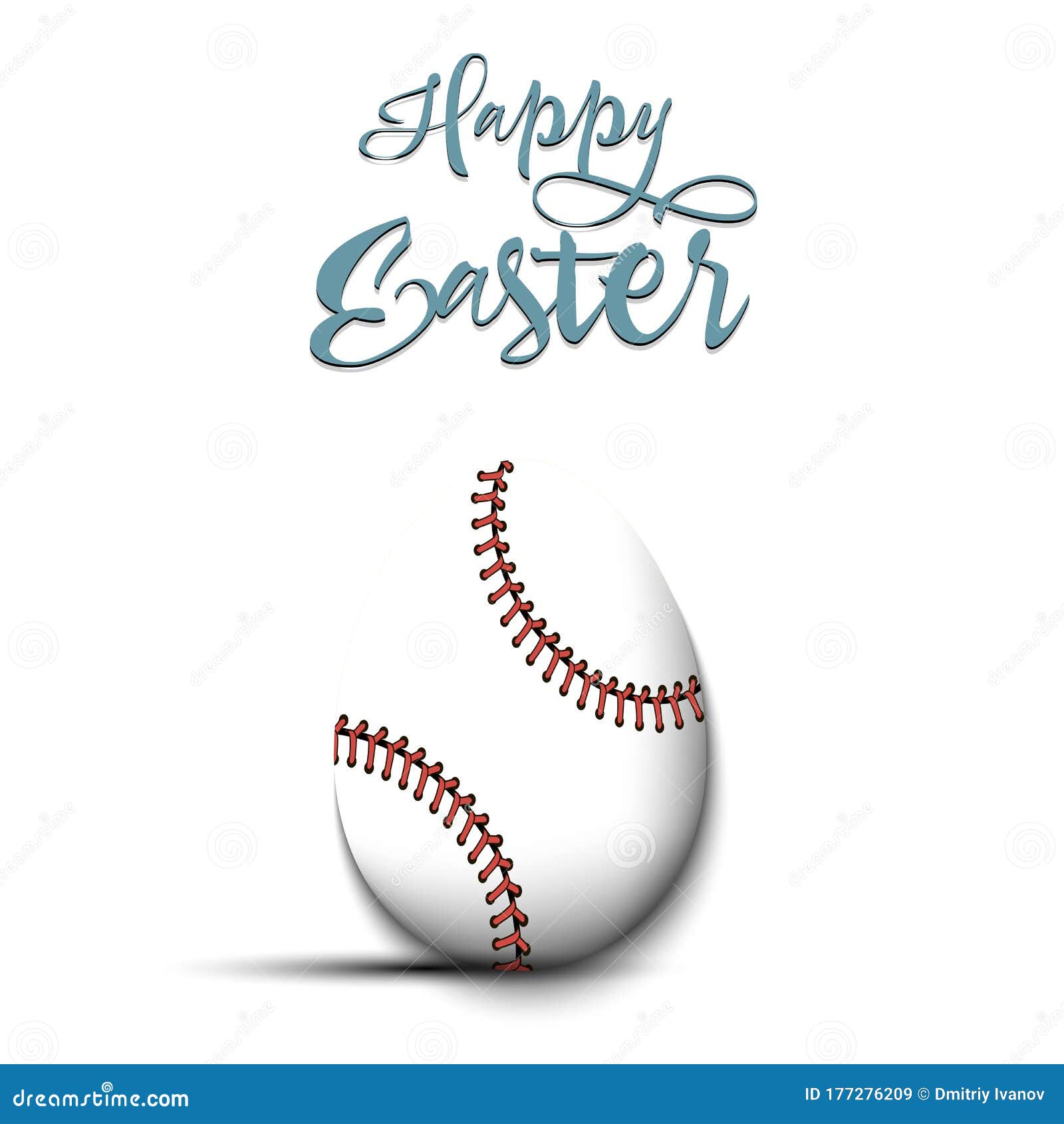 Happy Easter. Egg in the Form of a Baseball Ball Stock Vector ...