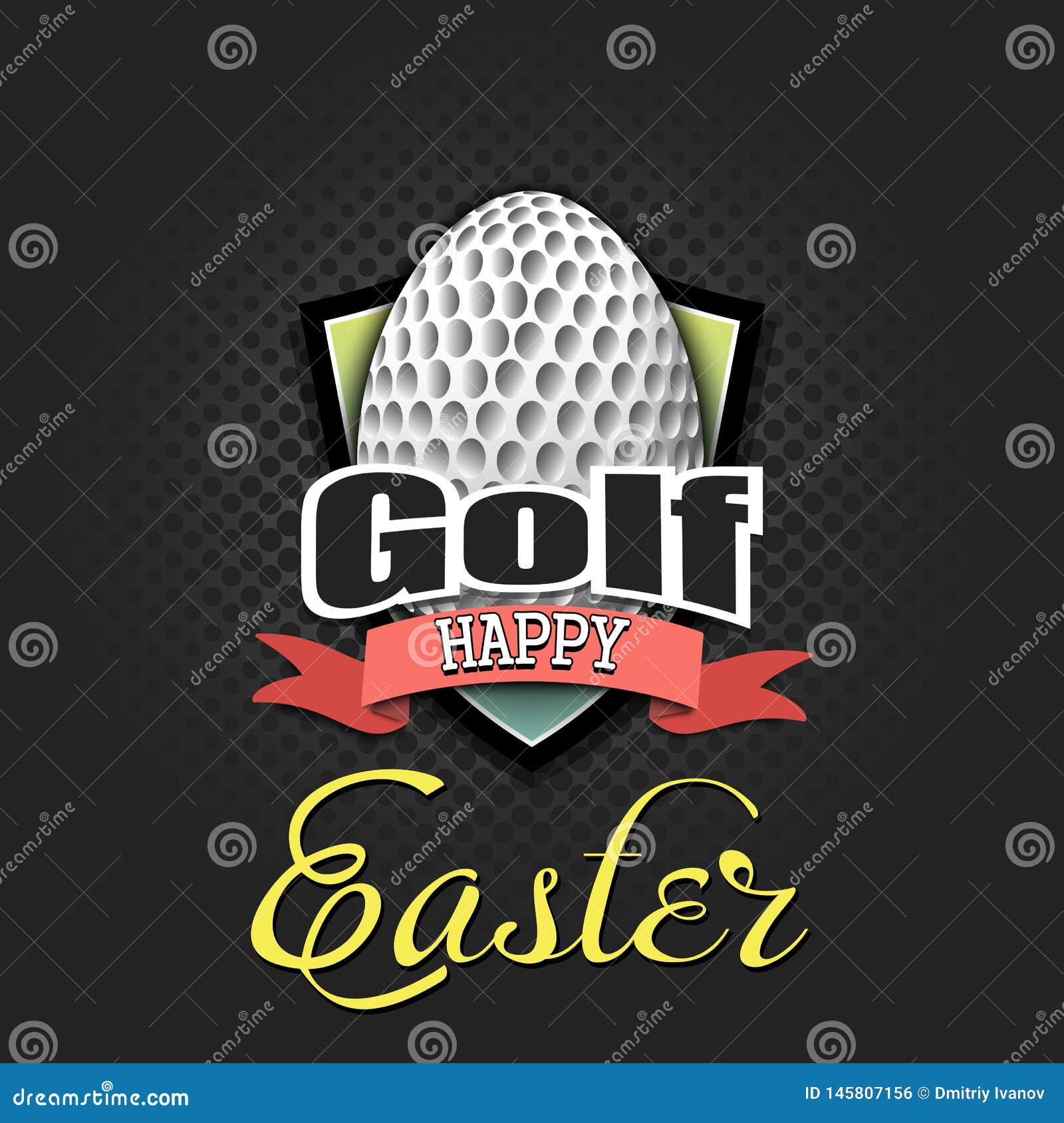 Happy Easter. Egg in the Form of a Golf Ball Stock Vector ...