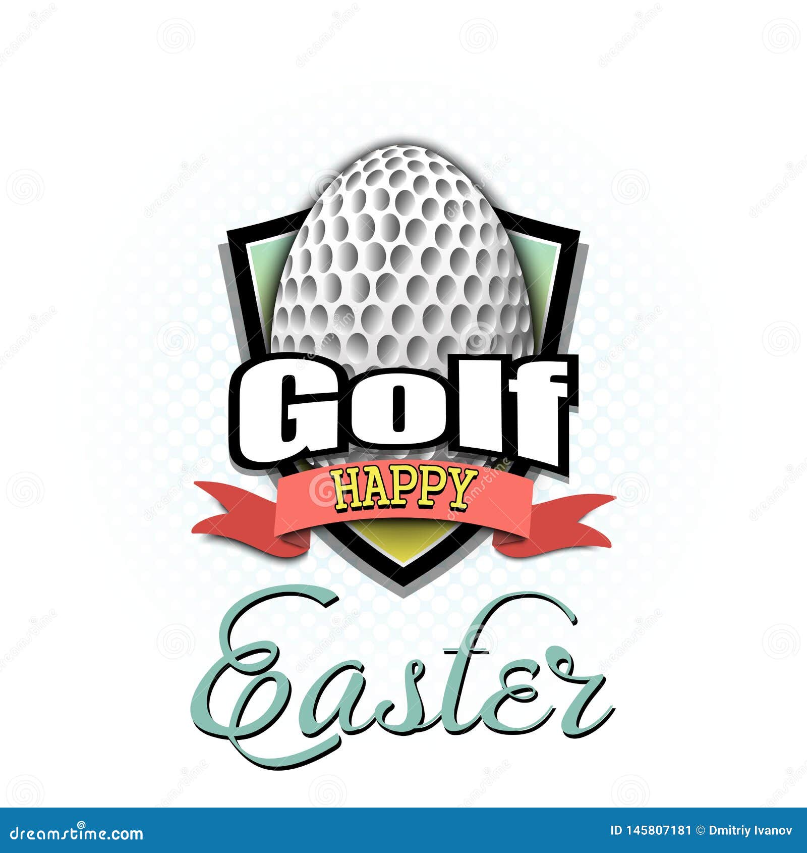 Happy Easter. Egg in the Form of a Golf Ball Stock Vector ...