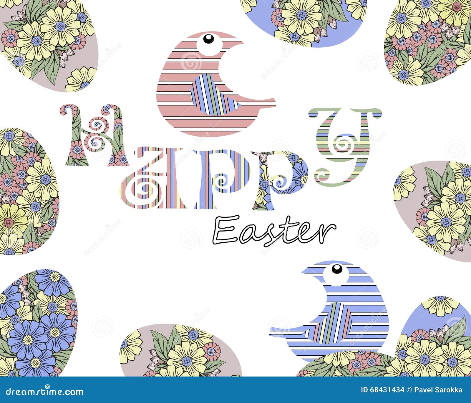 Happy Easter Egg Greeting Card Cover Design Stock Vector - Illustration ...