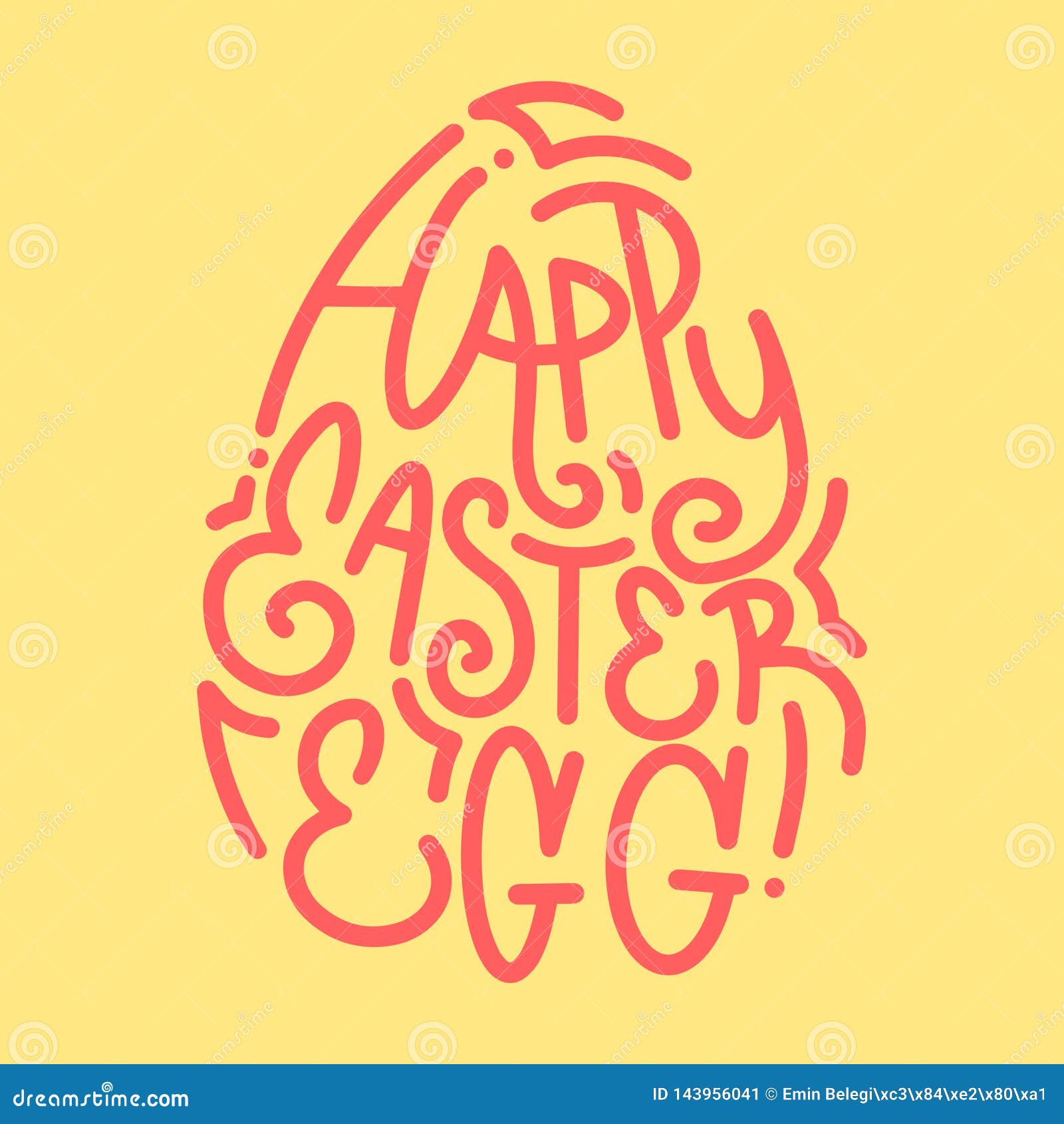 Happy Easter Egg Greetings Card Stock Illustration - Illustration of happy, cute: 143956041