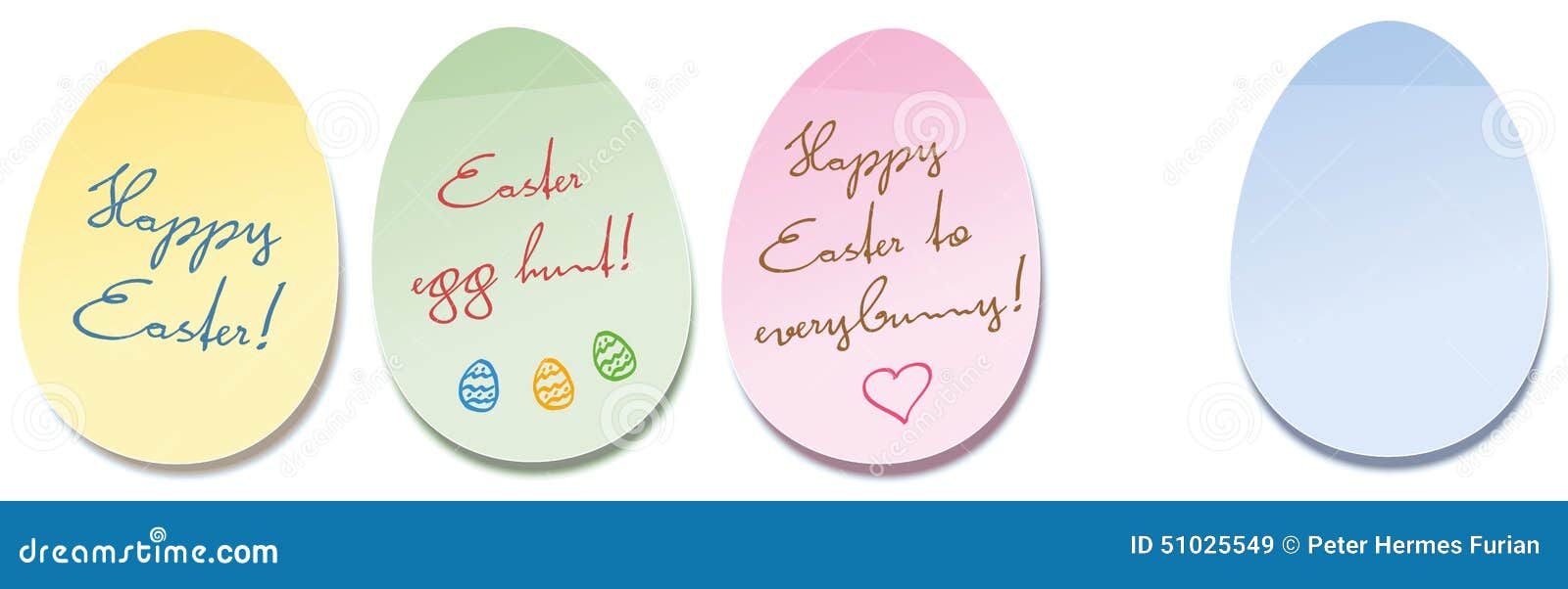 Happy Easter Egg Self Stick Notes Stock Vector - Illustration of blue ...
