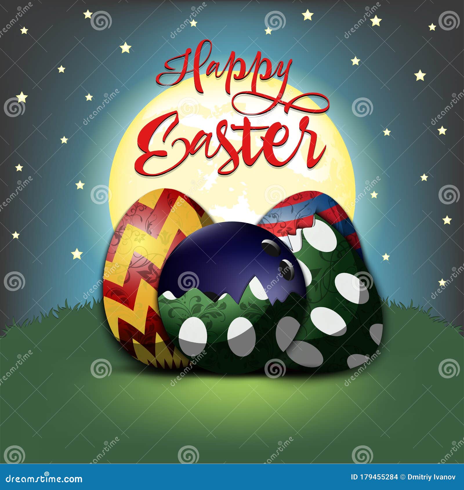 Happy Easter. Easter Eggs and Bowling Ball Stock Illustration ...