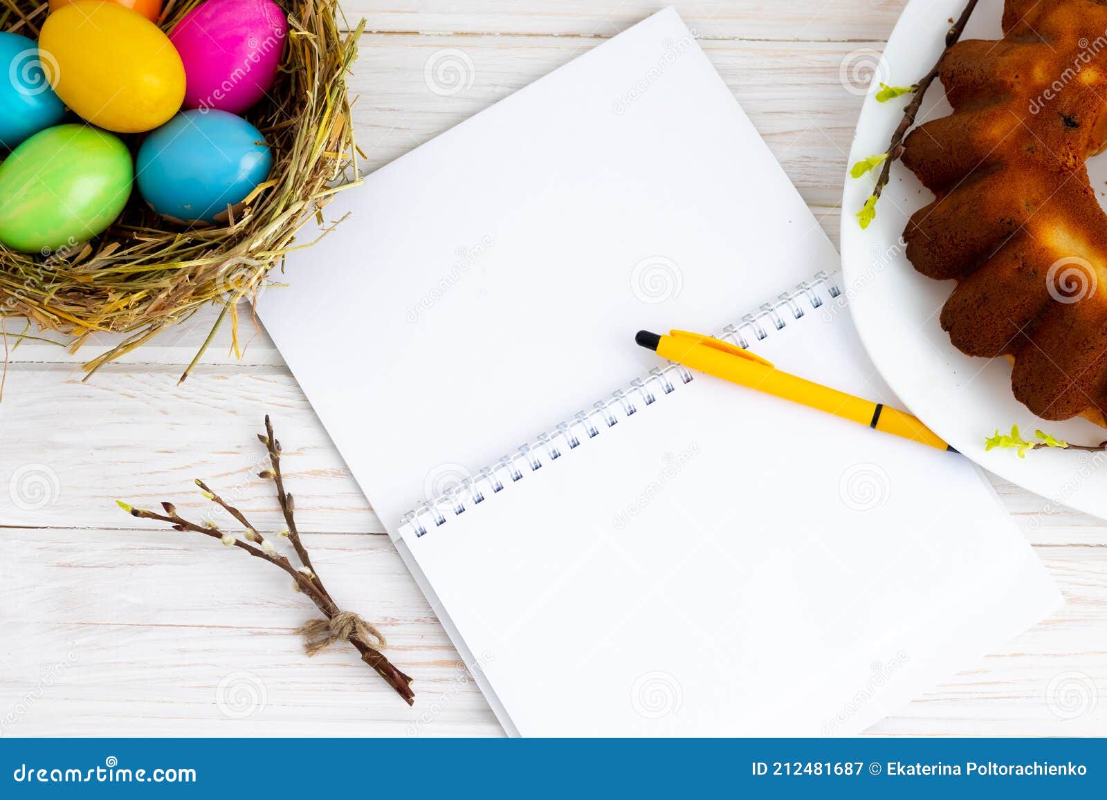 Happy Easter Easter Eggs, Cupcake. Place for Text in the Form of a ...