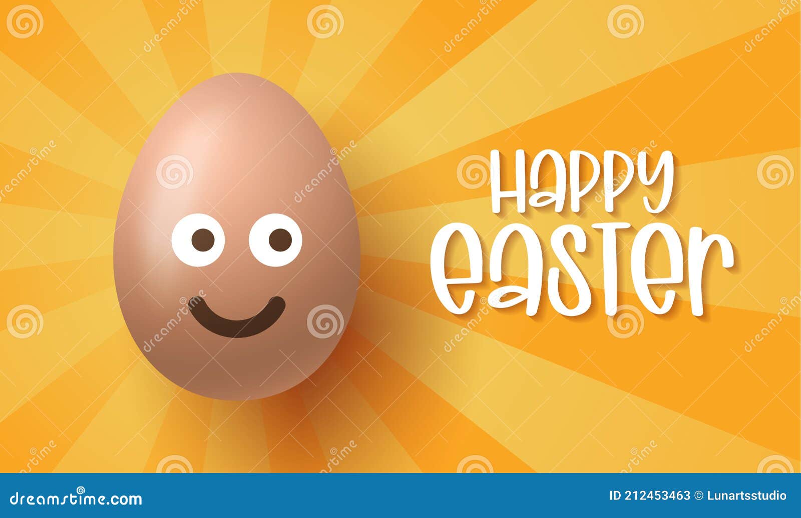 Happy Easter, Easter Eggs with Cute Smiling Emoji Face, Vector ...