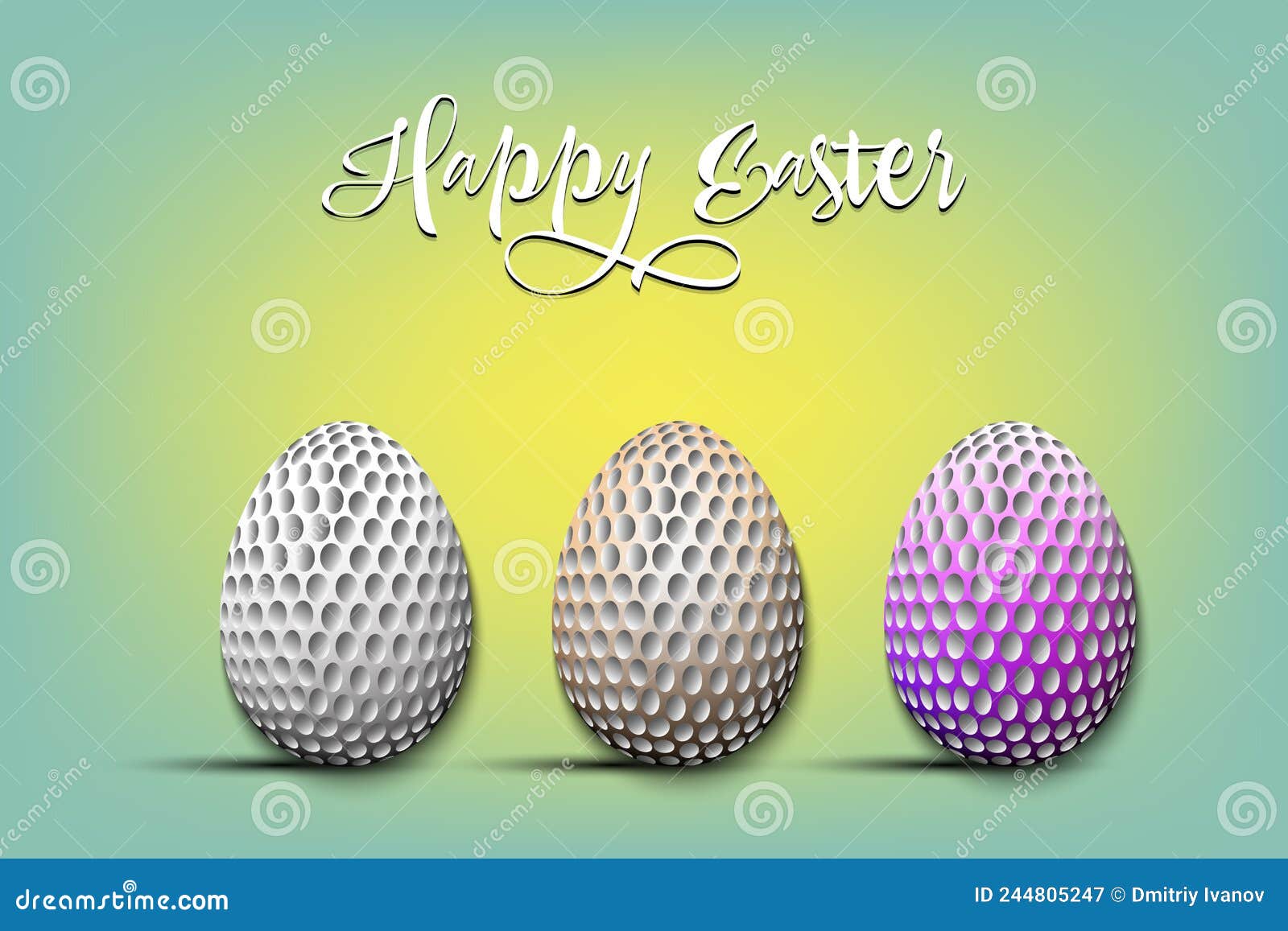 Happy Easter. Eggs Shaped Golf Balls Stock Vector - Illustration of ...