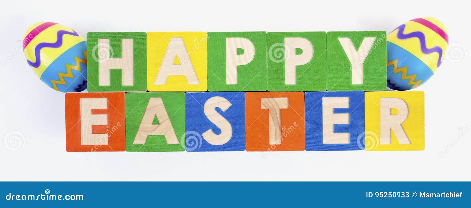 Happy Easter Eggs Title stock image. Image of spring - 95250933