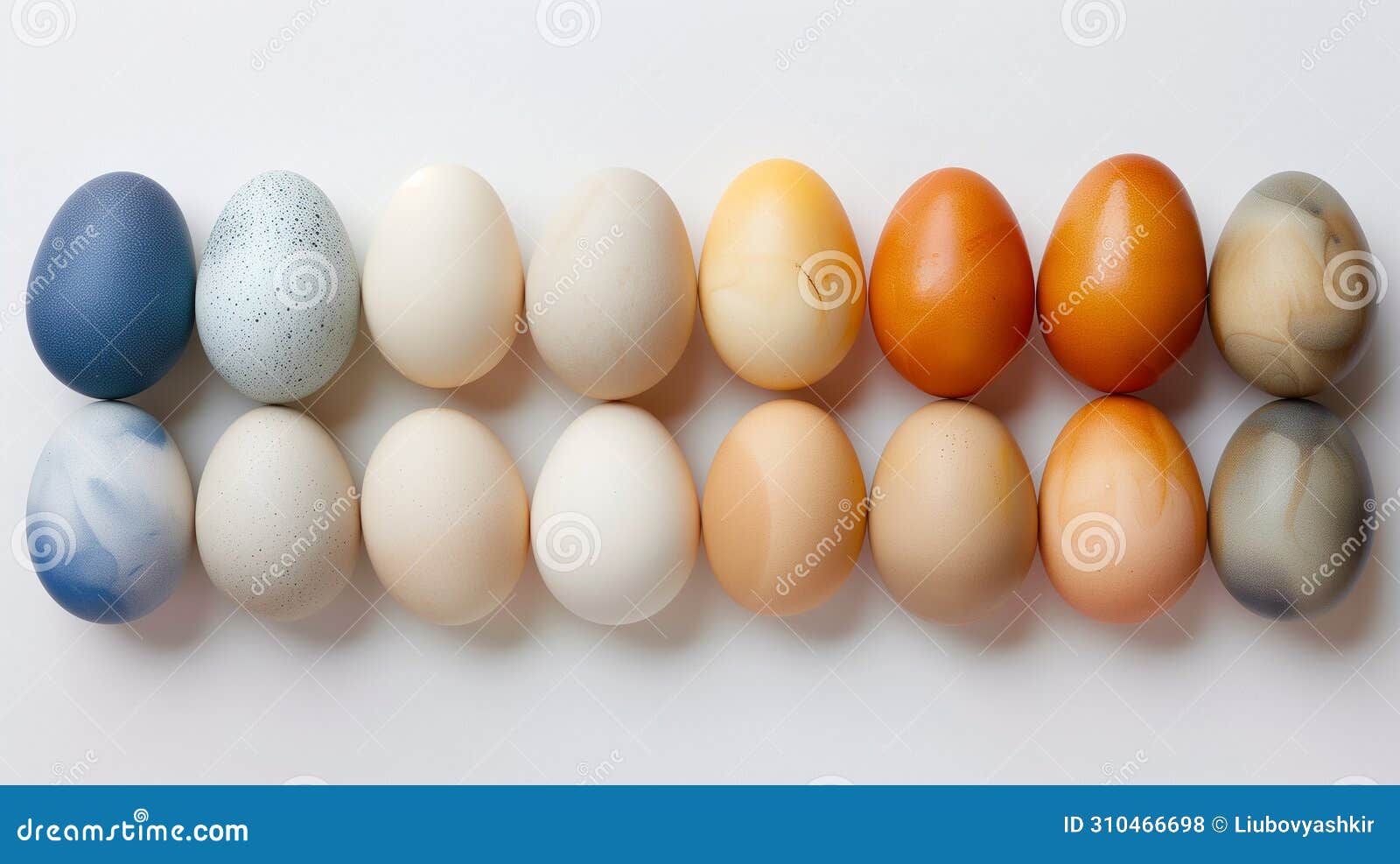 Happy Easter. an Elegant Array of Natural Eggs on White Background ...