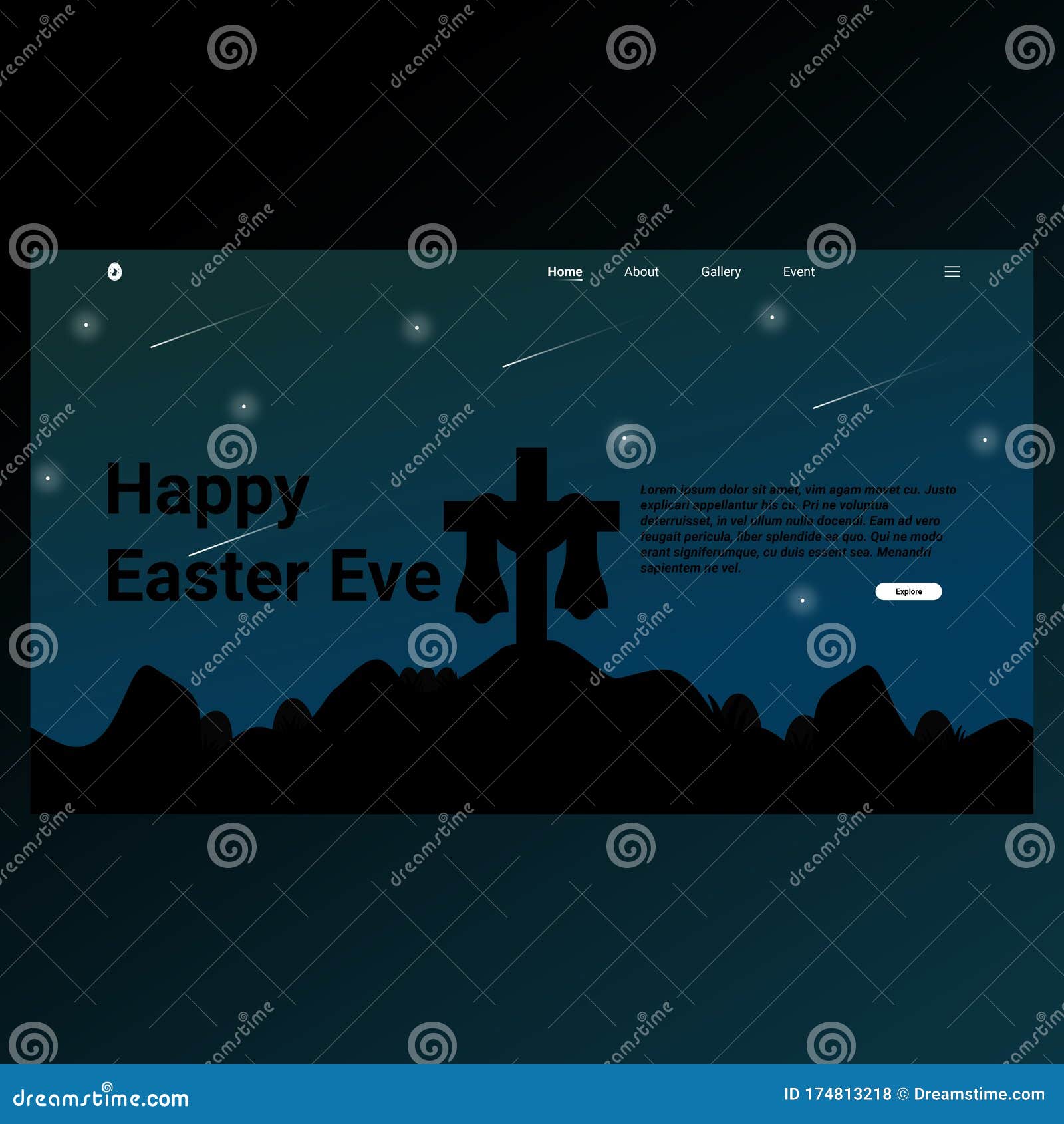 Happy Easter Eve stock vector. Illustration of beautiful - 174813218