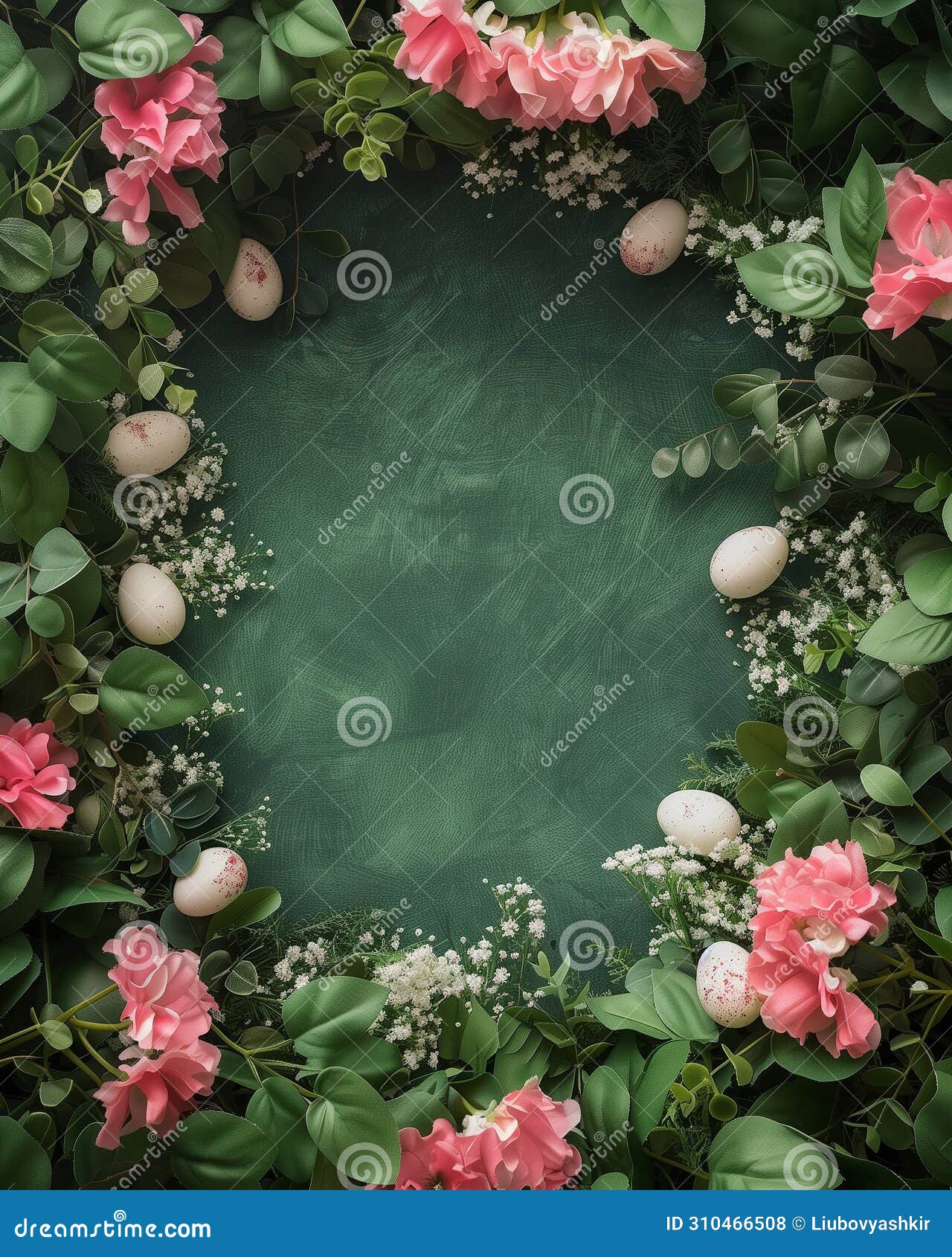 Happy Easter. Floral Frame with Easter Theme Stock Illustration ...