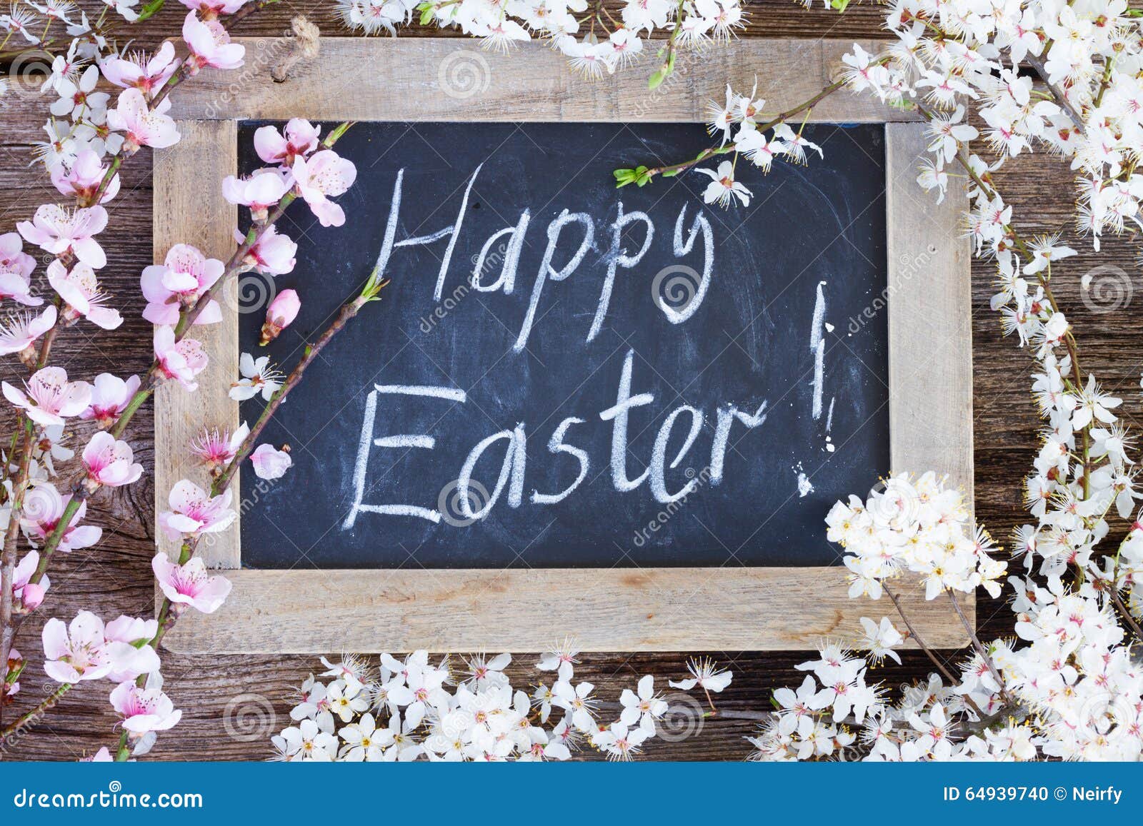 Happy easter with flowers stock photo. Image of colorful - 64939740