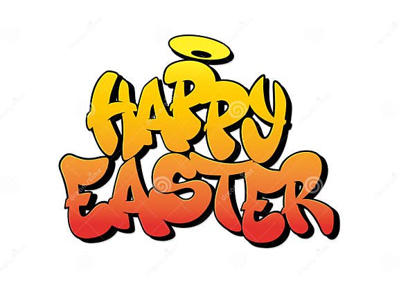 Happy Easter Font in Graffiti Style. Vector Illustration. Stock Vector ...