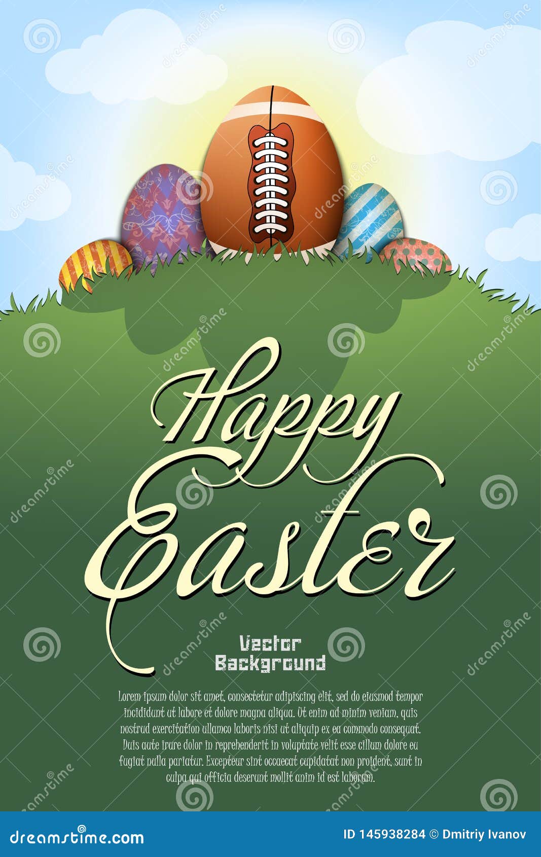 Happy Easter. Football Ball in the Form of Egg Stock Vector ...