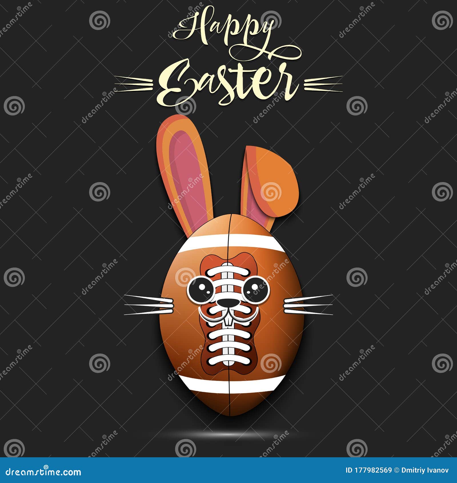 Happy Easter. Football Ball Made in the Form of a Rabbit Stock Vector ...