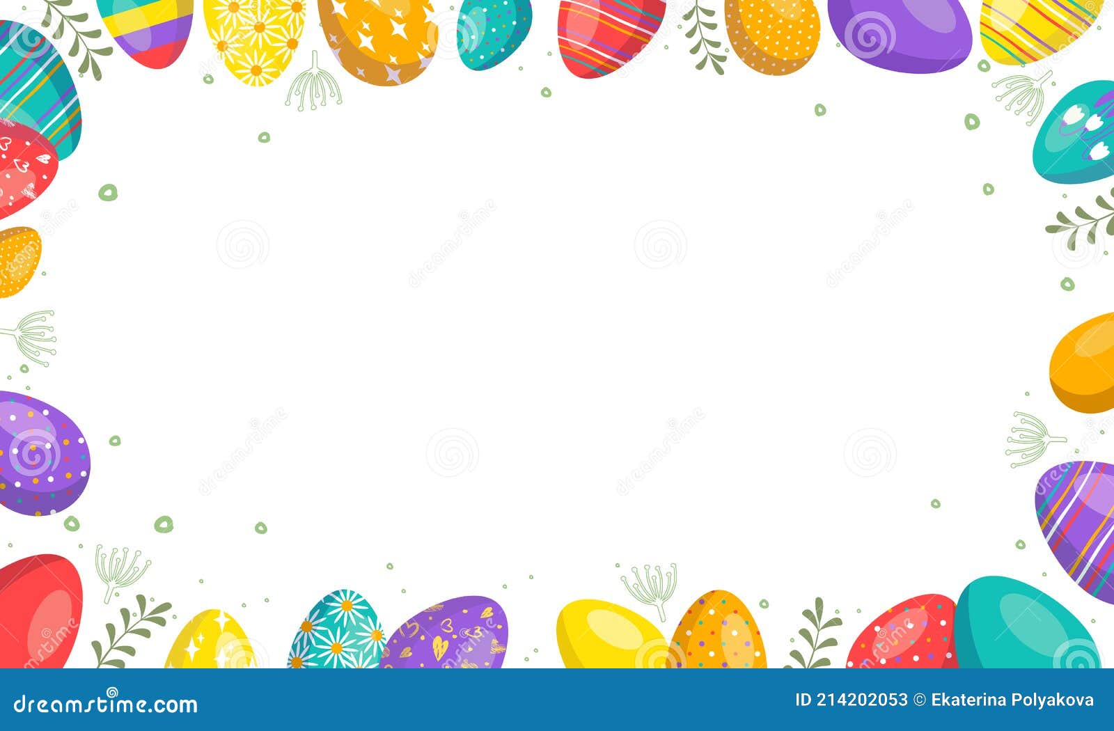 Happy Easter Frame with Eggs Stock Vector - Illustration of greeting ...