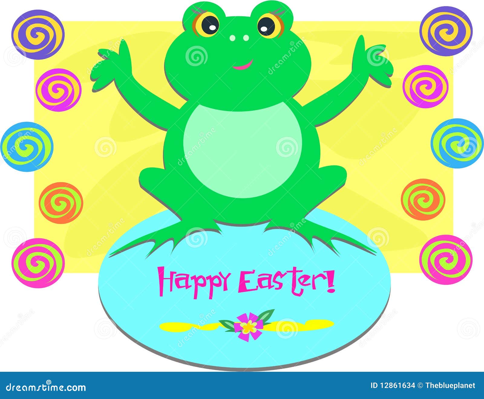 Happy Easter Frog stock vector. Illustration of nature - 12861634