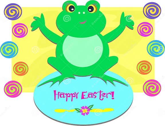 Happy Easter Frog stock vector. Illustration of nature - 12861634