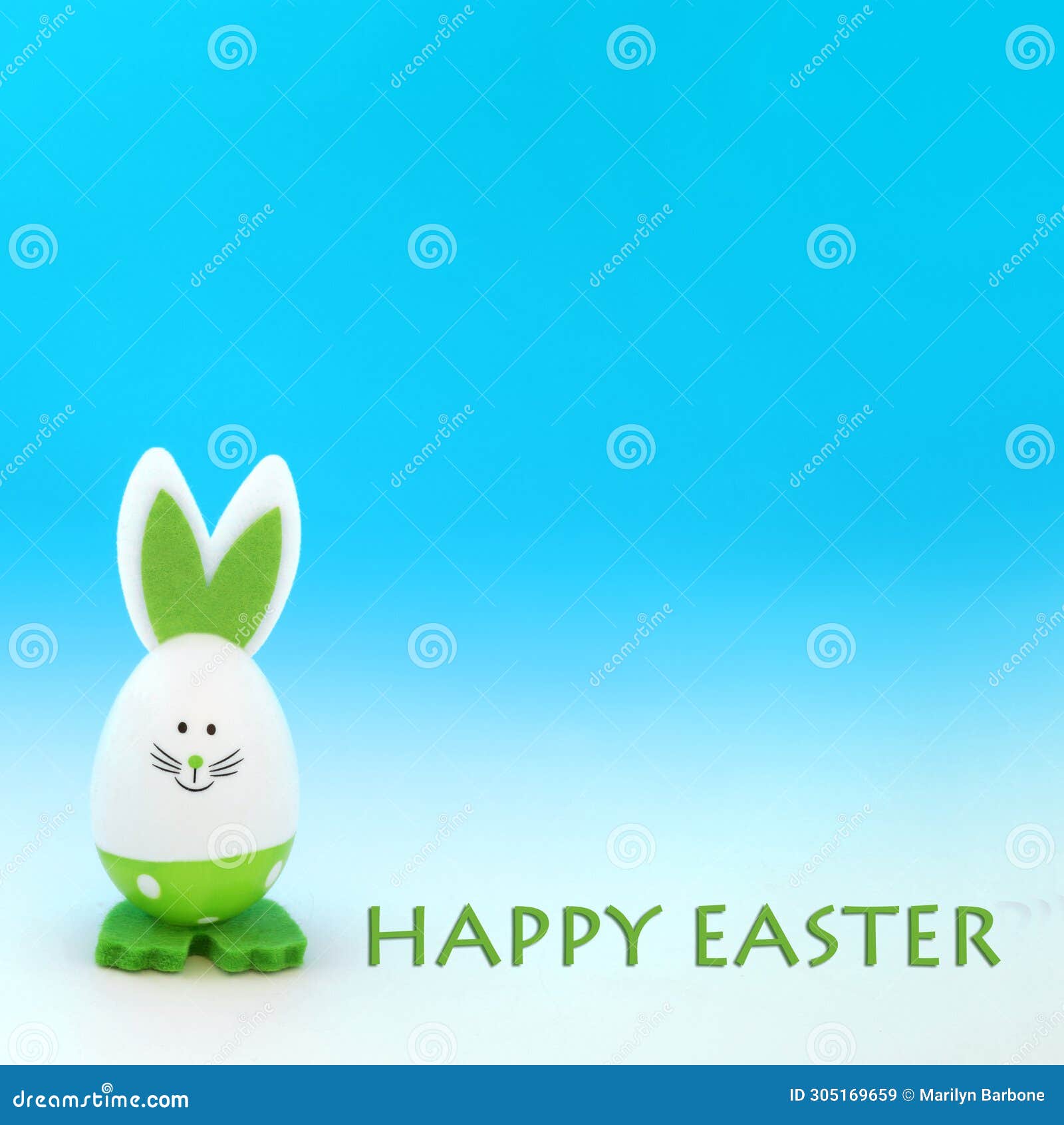 Happy Easter Fun Green Bunny Egg Stock Image - Image of background ...