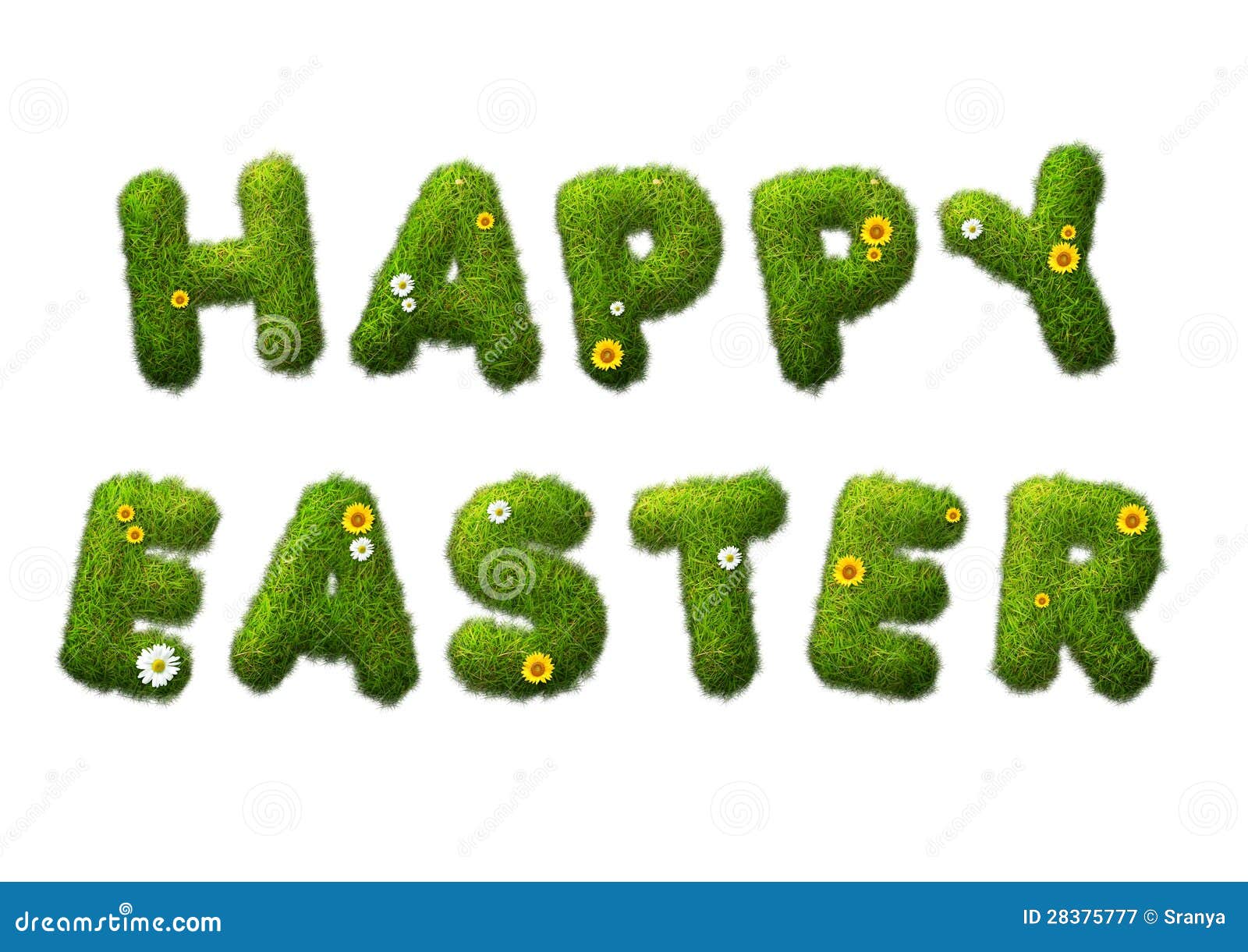 Happy easter grass text stock illustration. Illustration of spring ...