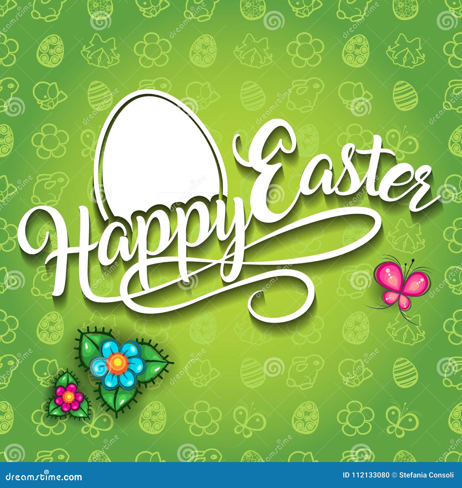 Happy Easter Green Decorative Background Stock Illustration ...