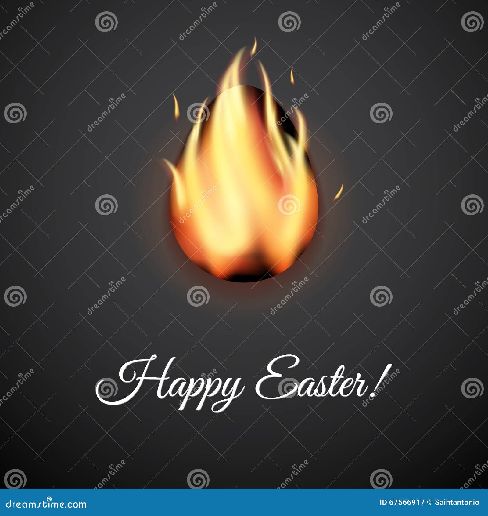 Happy Easter Greeting Card Design with Creative Flame Easter Egg on ...