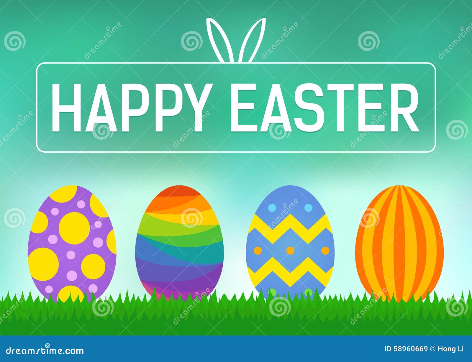 Happy Easter Greeting Card or Display Vector Poster Stock Vector ...