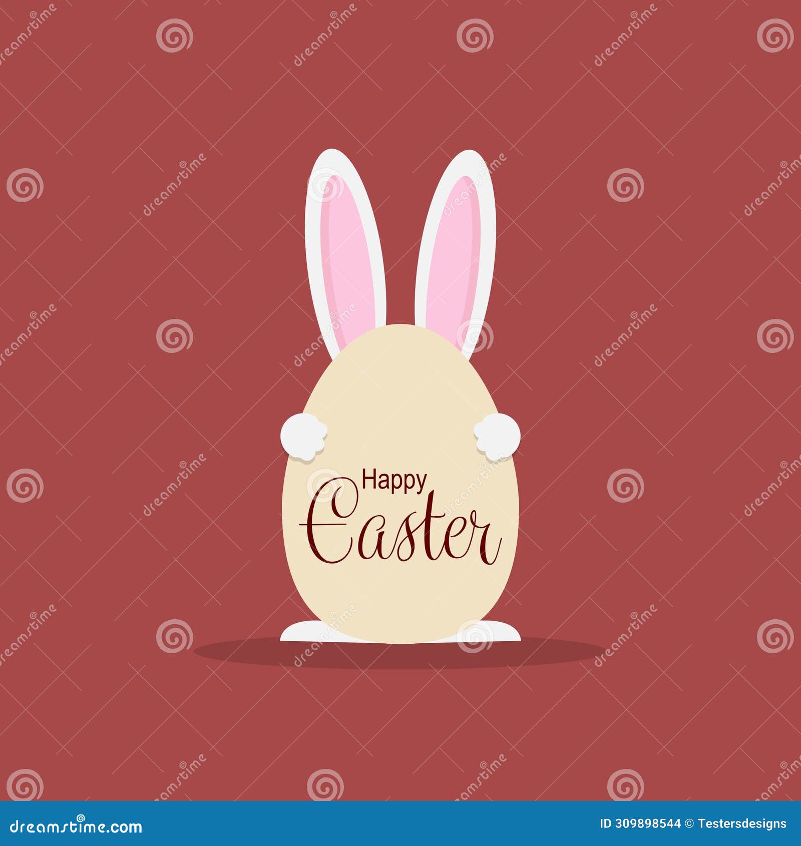 Happy Easter Greeting Card with Egg, Rabbit. Easter Bunny, Texture ...
