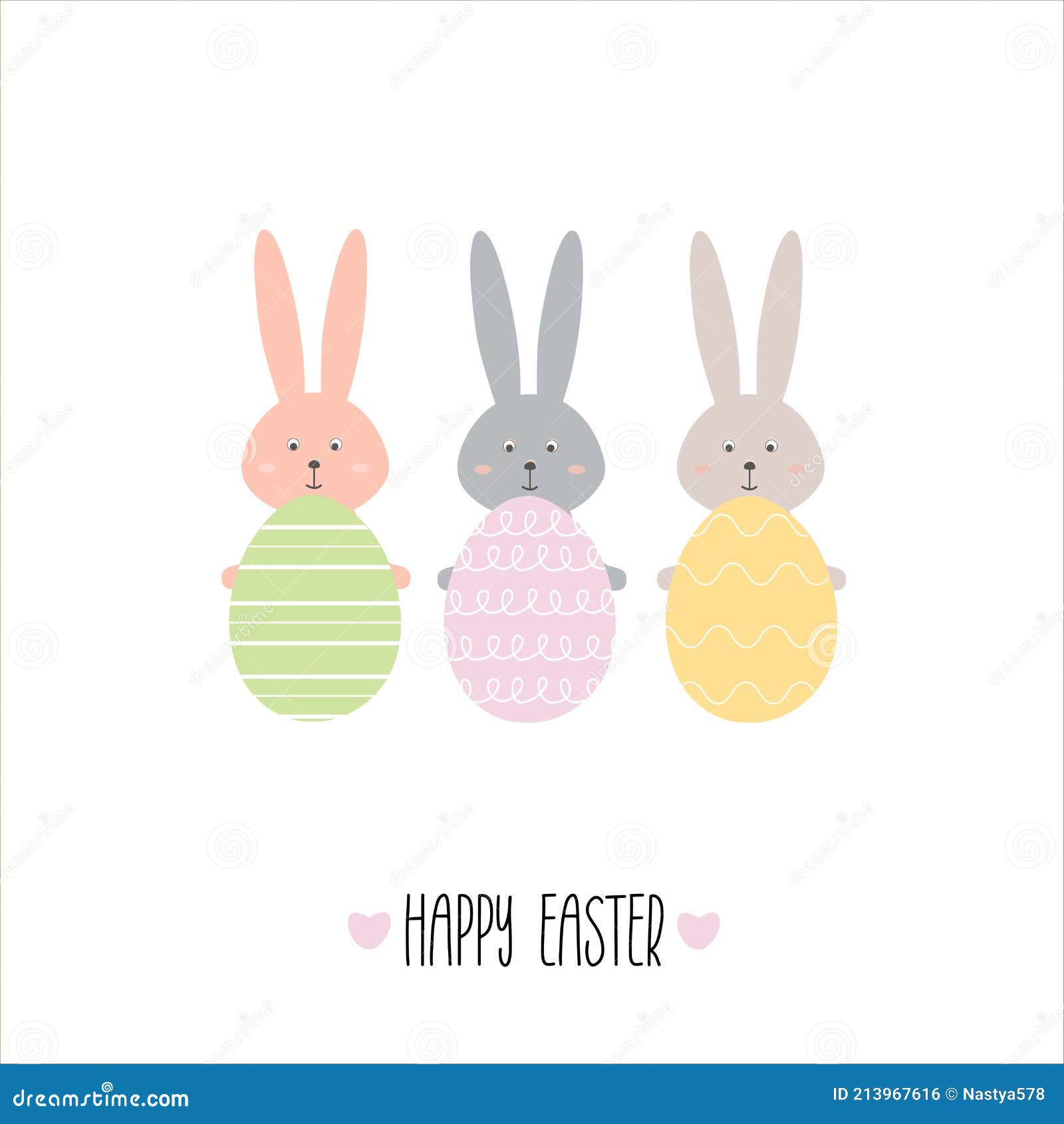 Happy Easter Greeting Card, Illustration Vector, Drawing Vector, Print ...